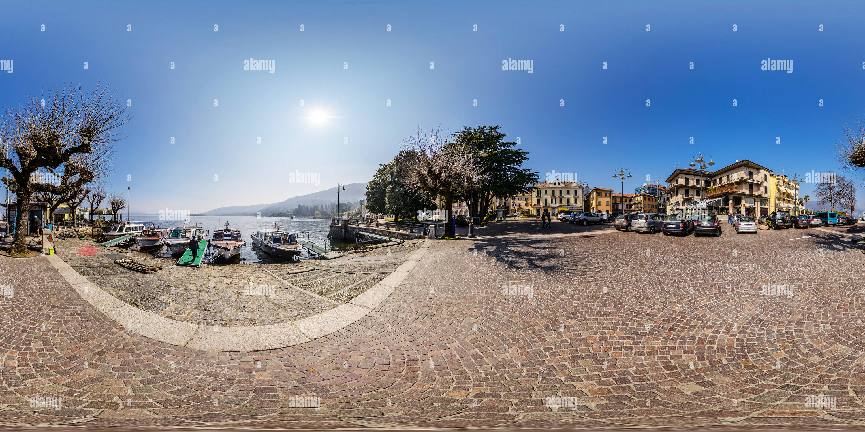 360° view of Baveno - harbor at Lago Maggiore - Alamy