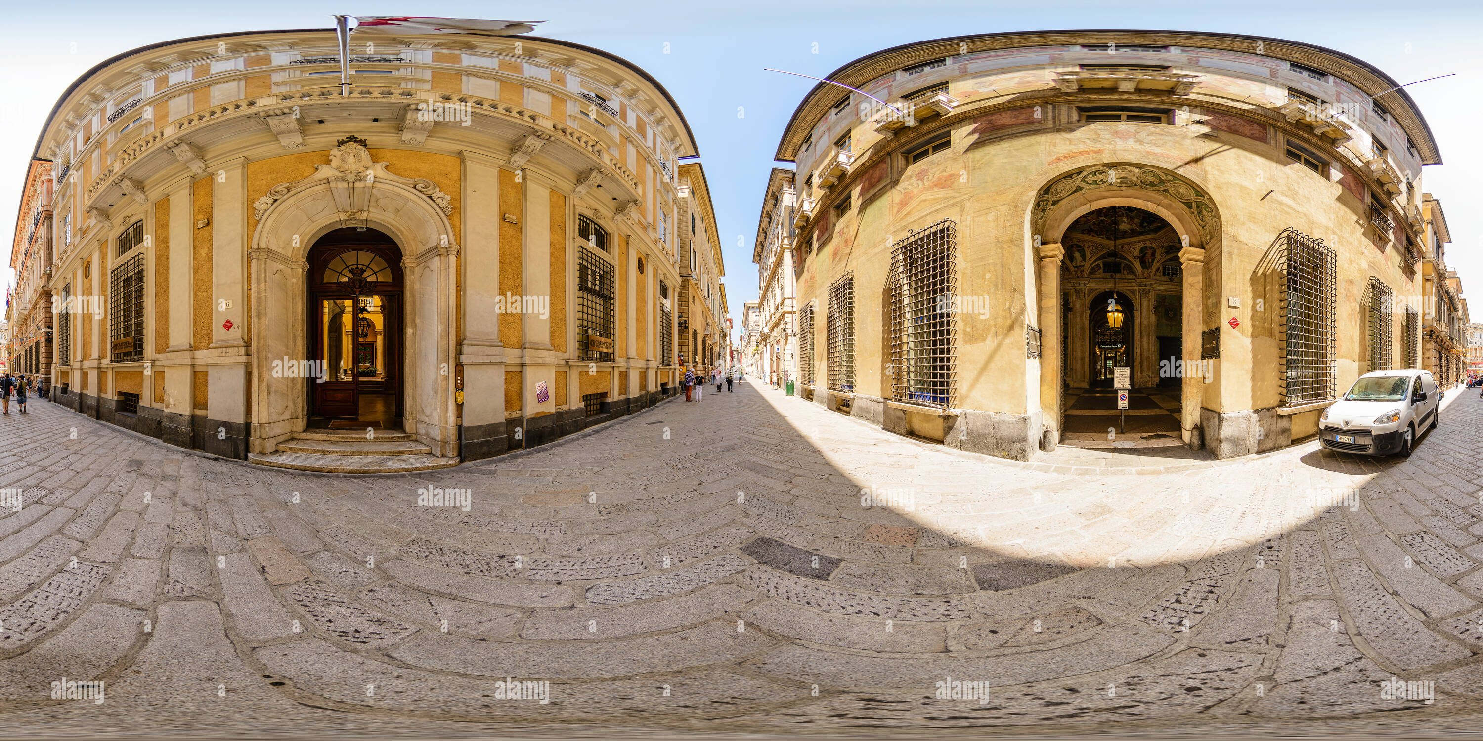 360° view of Genoa - Via Garibaldi - Alamy