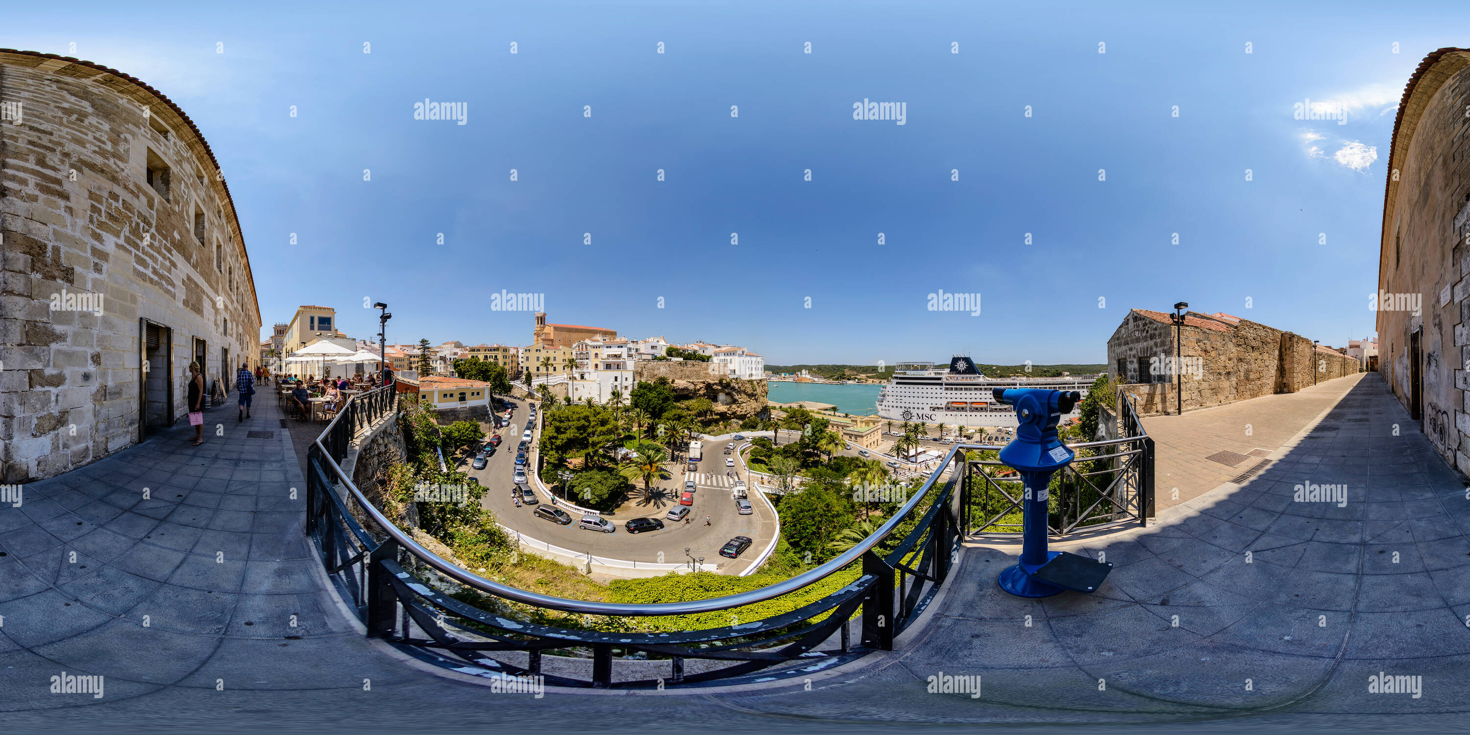 360° view of Mahon - view to harbor - Alamy