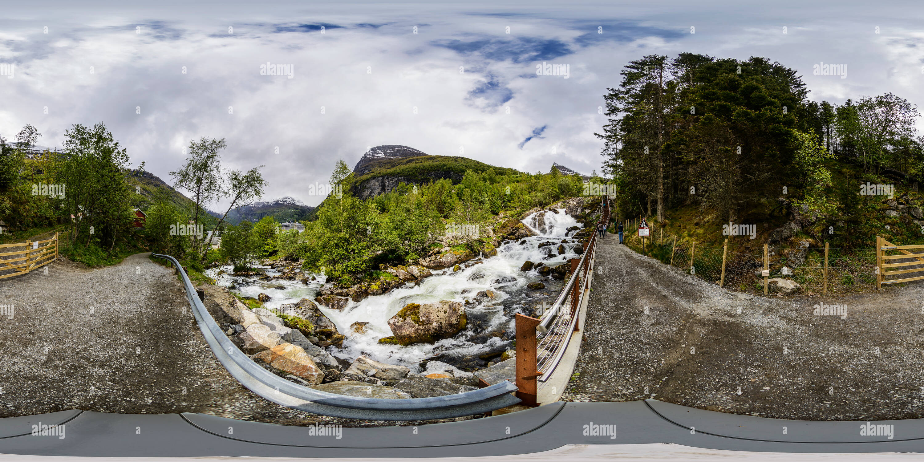 360° view of Geiranger - Waterfall - Alamy