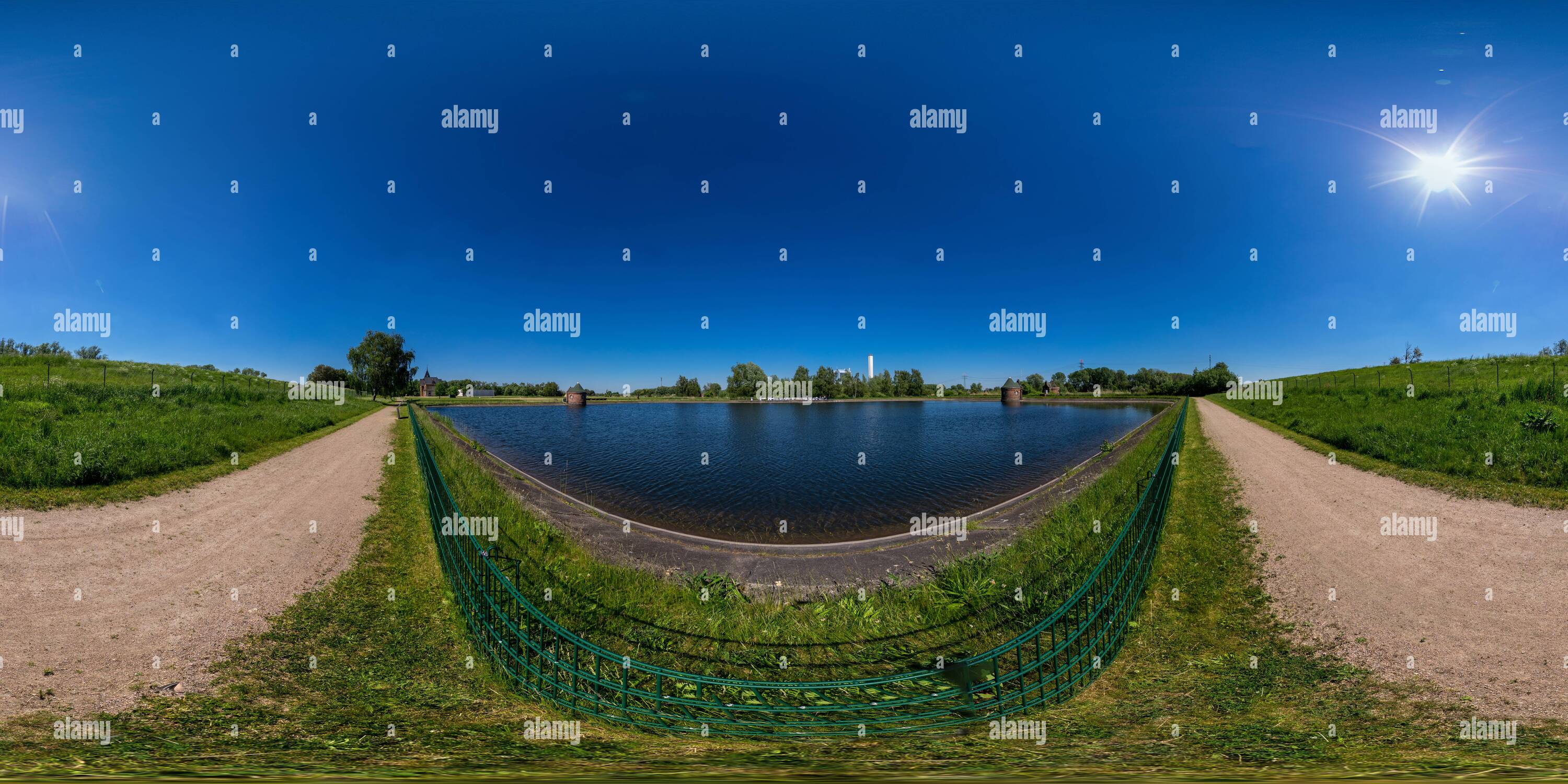 360° view of View on a water basin on Kaltehofe - Alamy