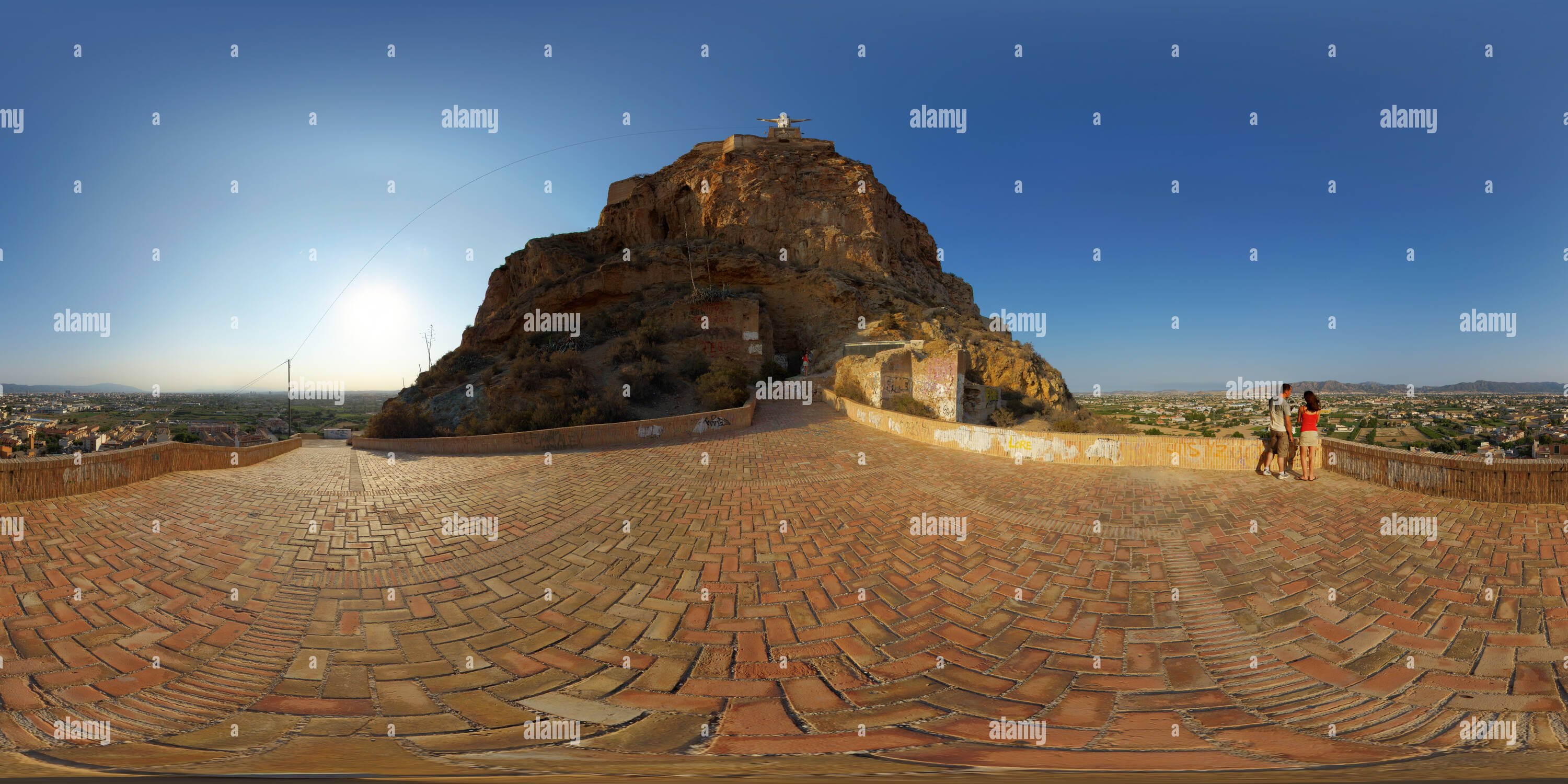 360° view of Monteagudo castle and christ statue - Alamy