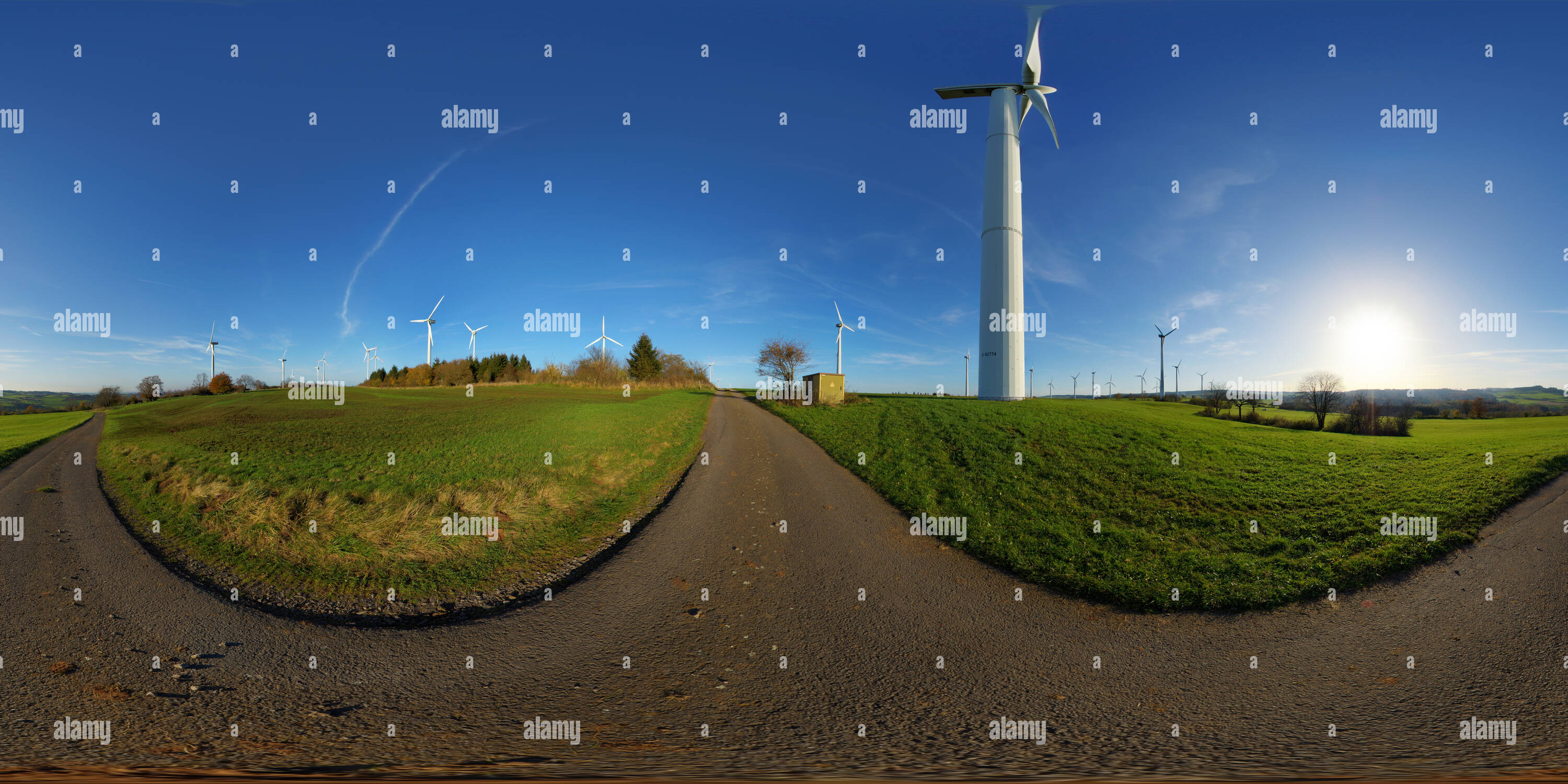 360° view of Wind farm Helpershain - Alamy