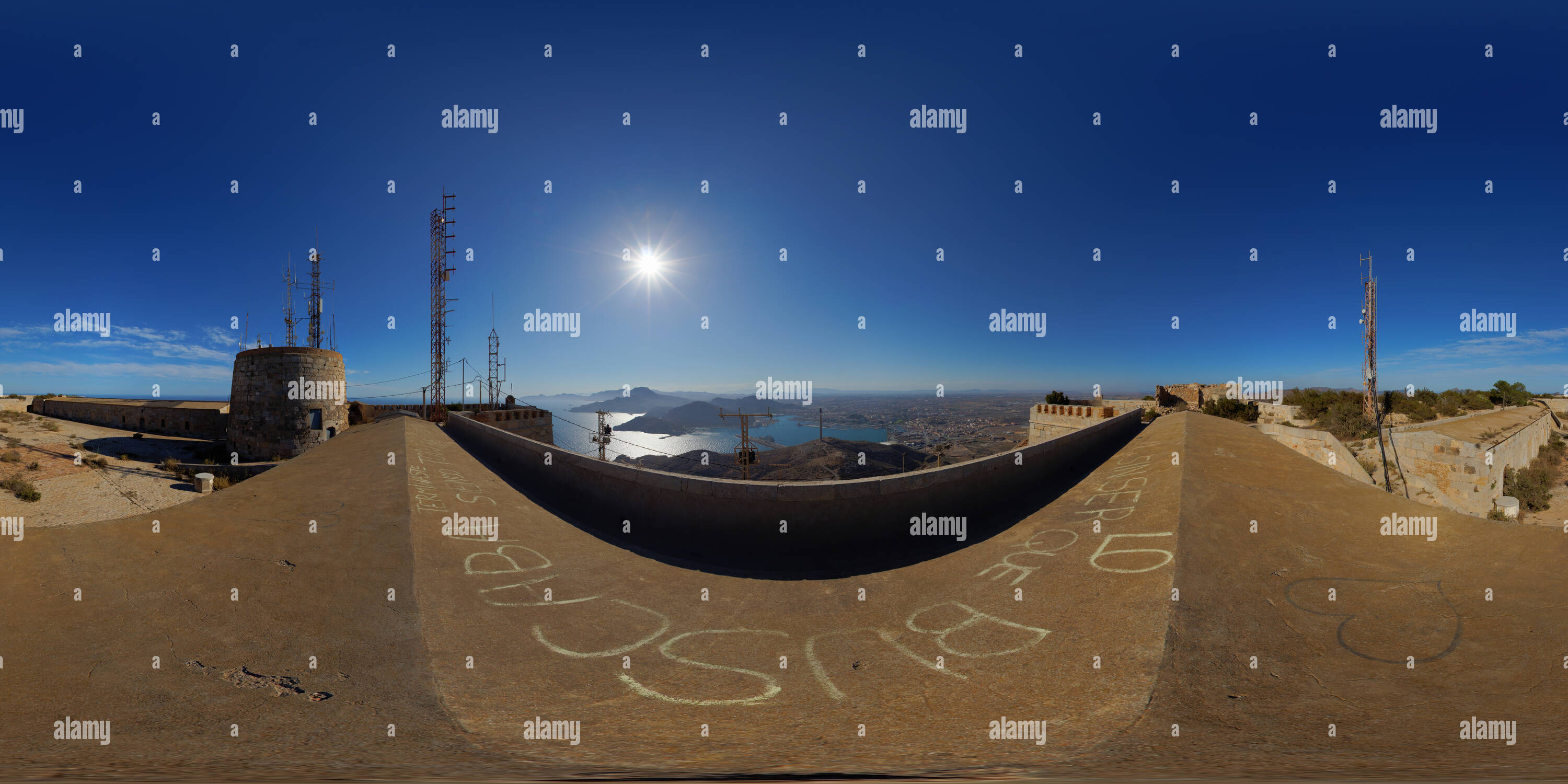 360° view of Castillo de S. Julian Cartagena - Alamy