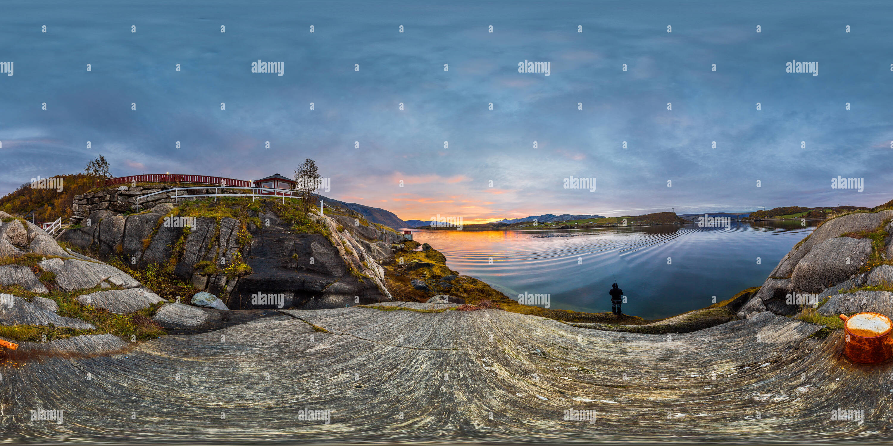 360° view of Vefsnfjord sunset, Norway - Alamy