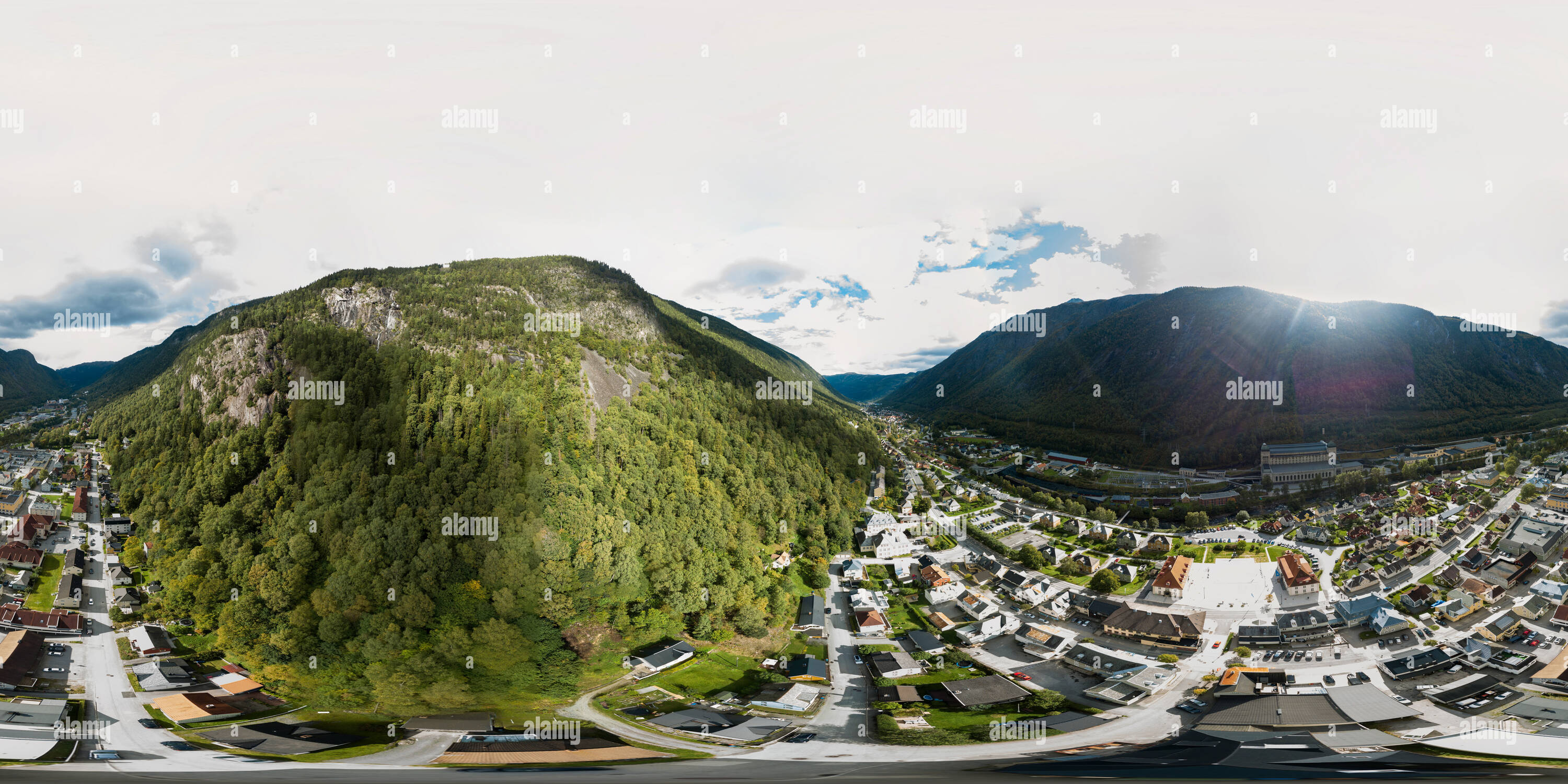360° view of Rjukan, seen from a drone - Alamy