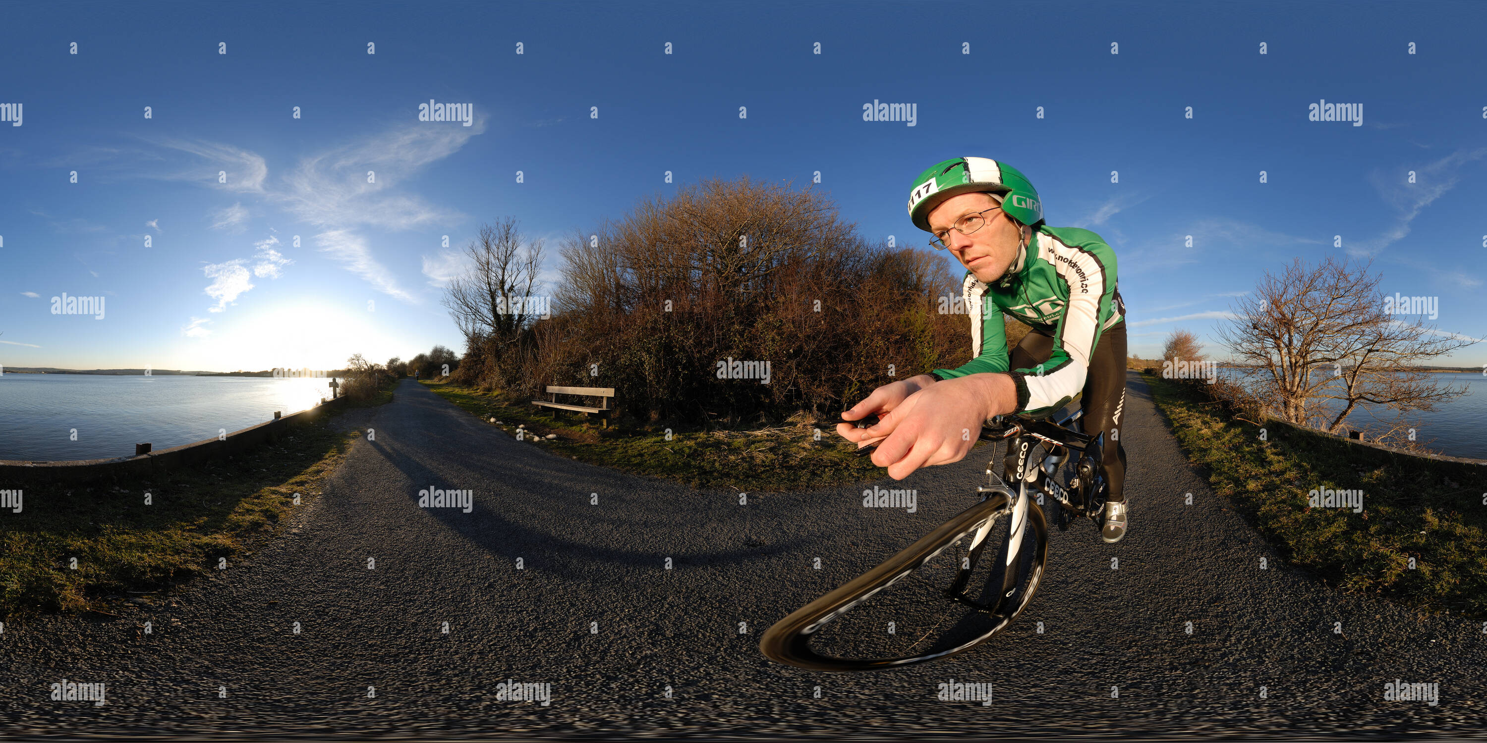 360° view of Iain Hindes Iron Man Triathlete - Alamy