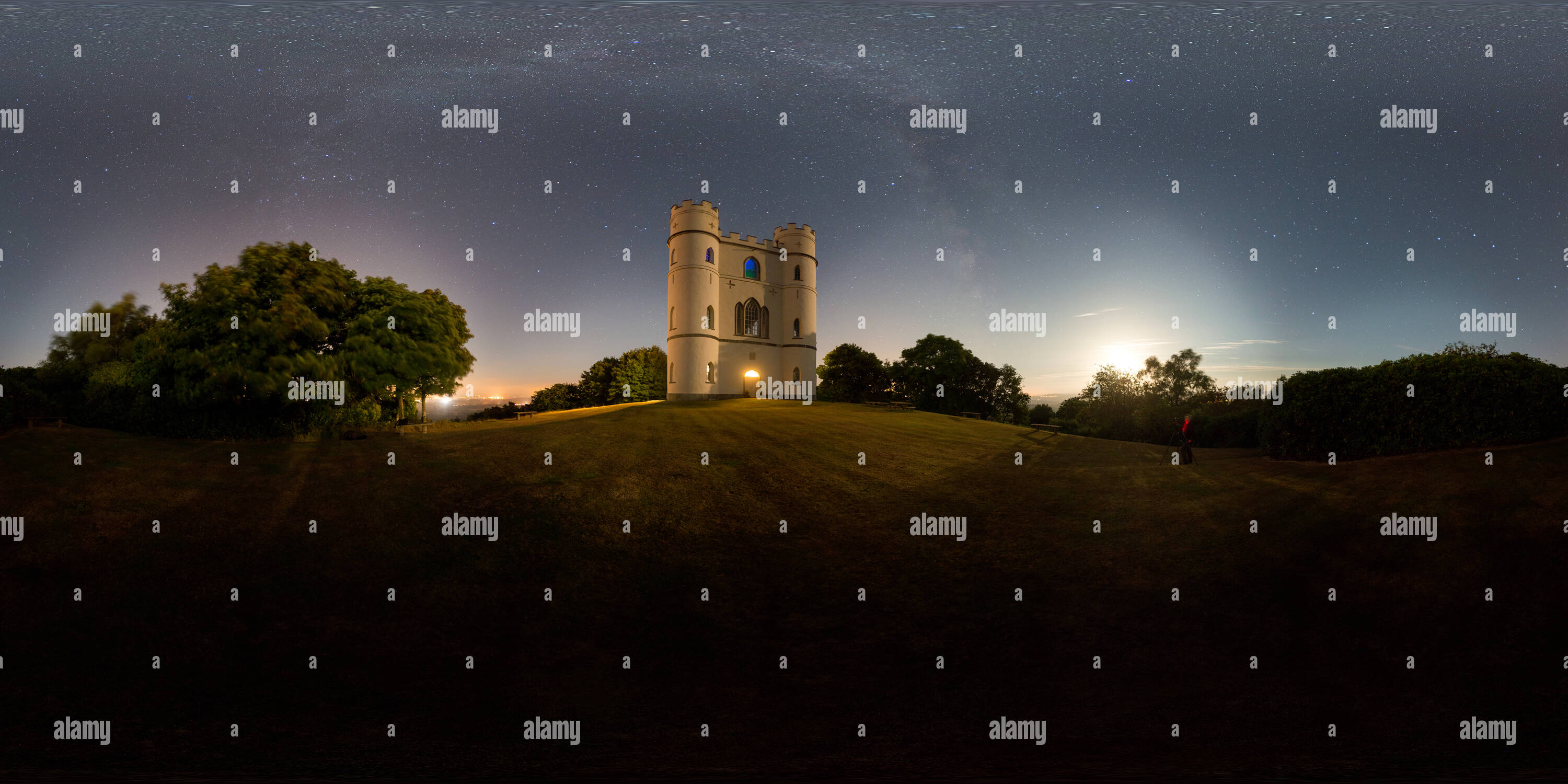 360° view of Haldon Belvedere at night - Alamy
