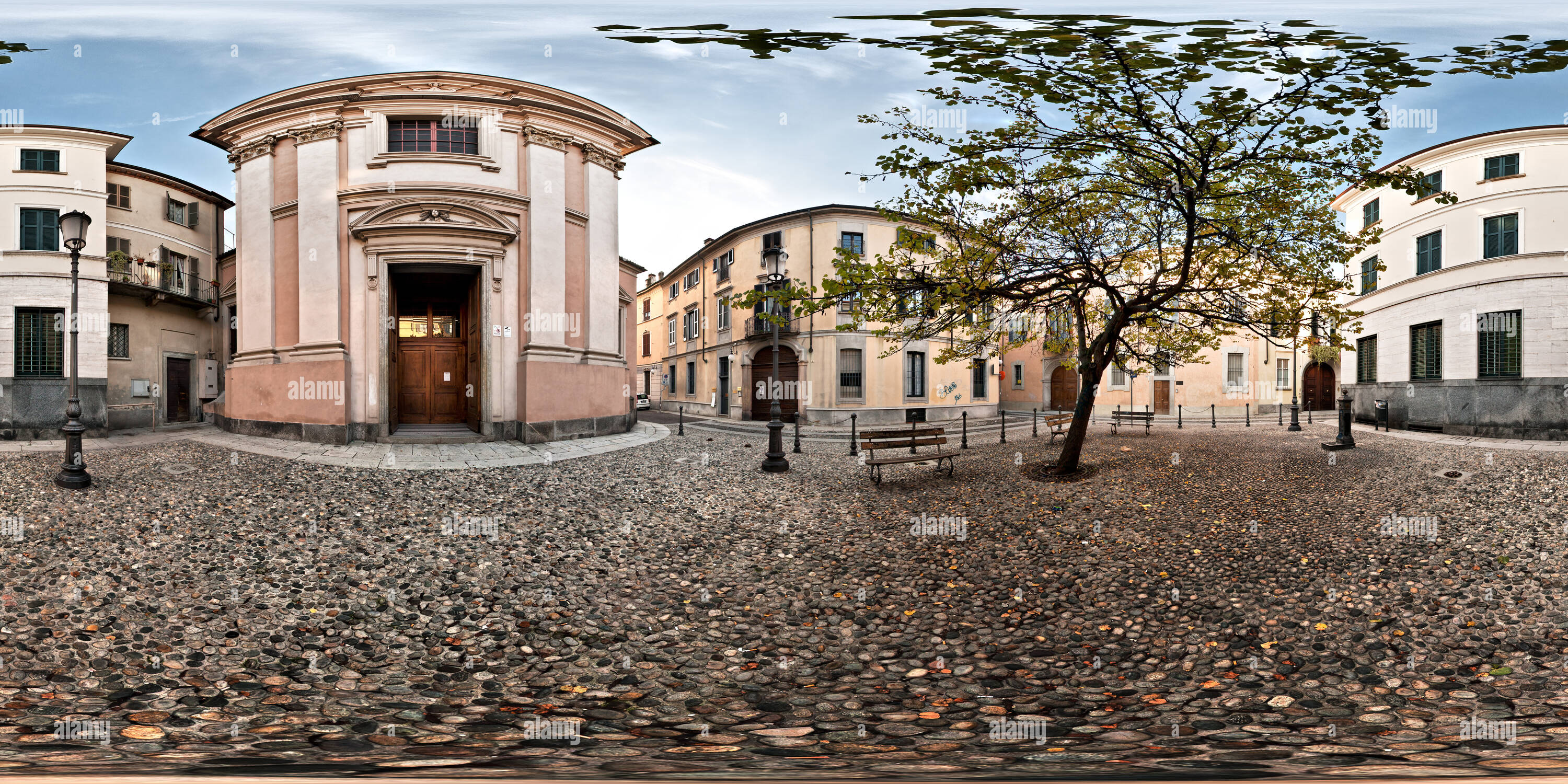 360° view of Novara, Piazza del Carmine - Alamy