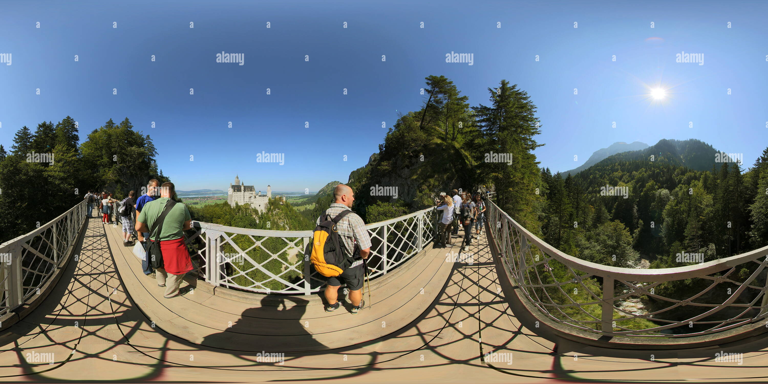 360° view of Neuschwanstein Castle - Marien-Bridge - Alamy