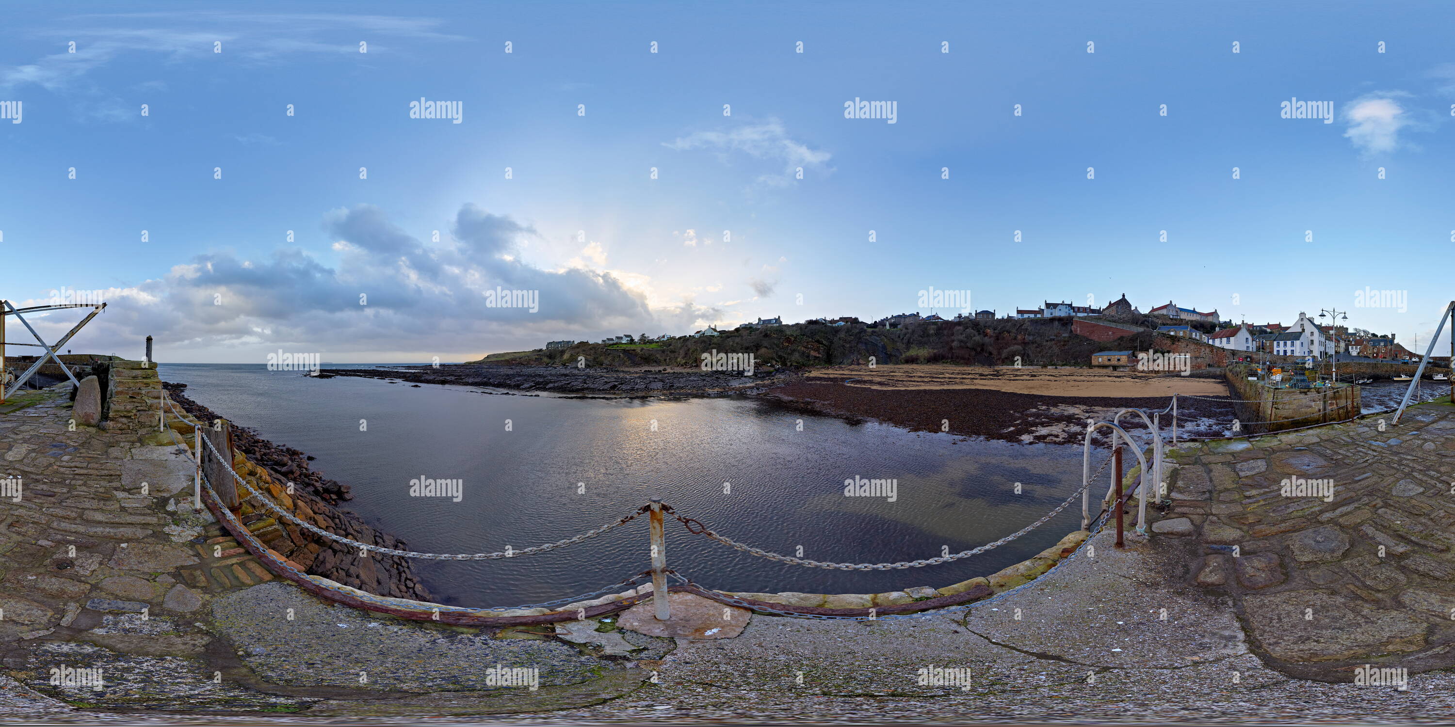 360° view of Corner Tip of South Pier, Crail Harbour, Scotland - Alamy