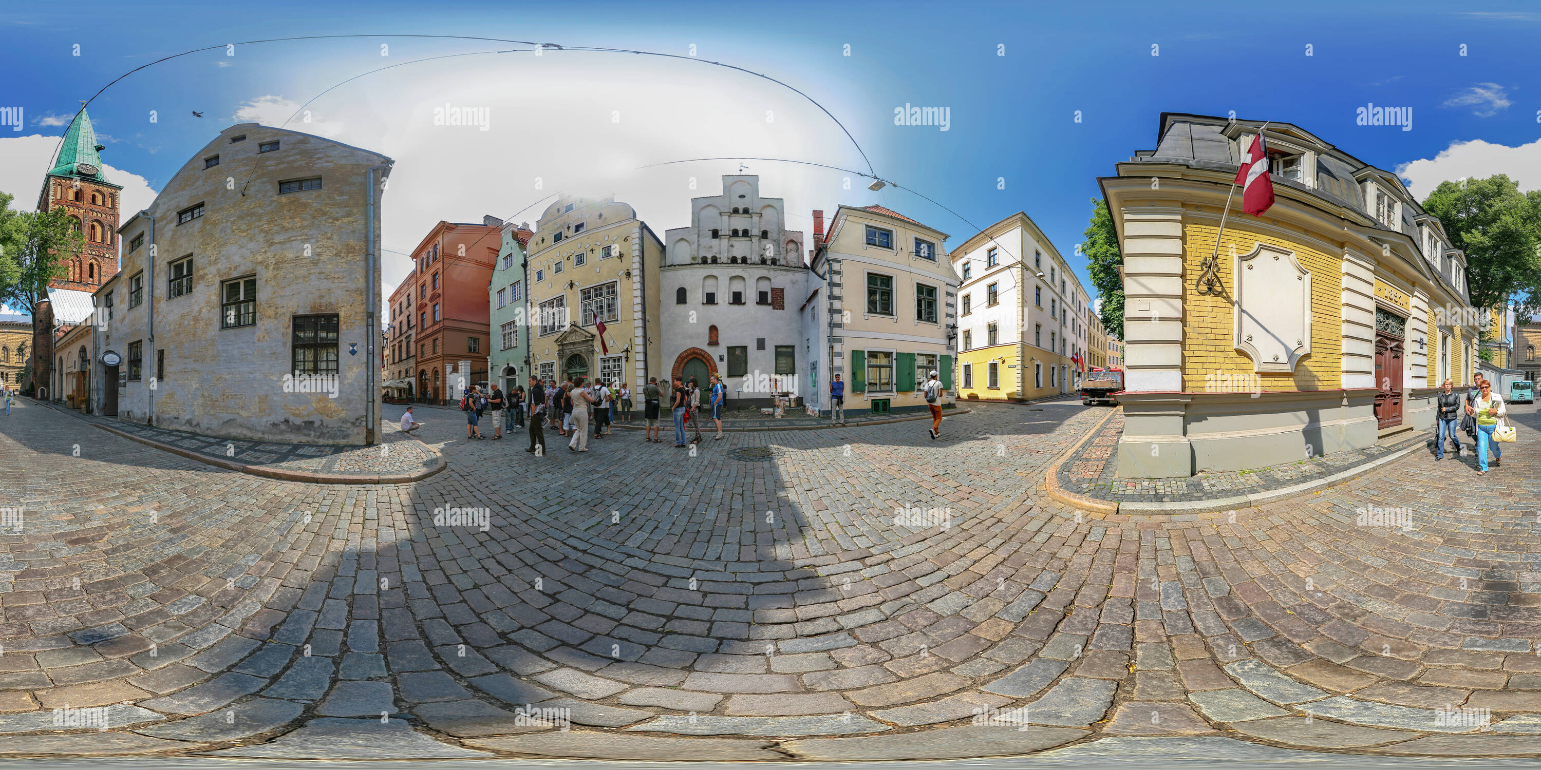 360° view of The oldest building complex Three Brothers in Riga - Alamy