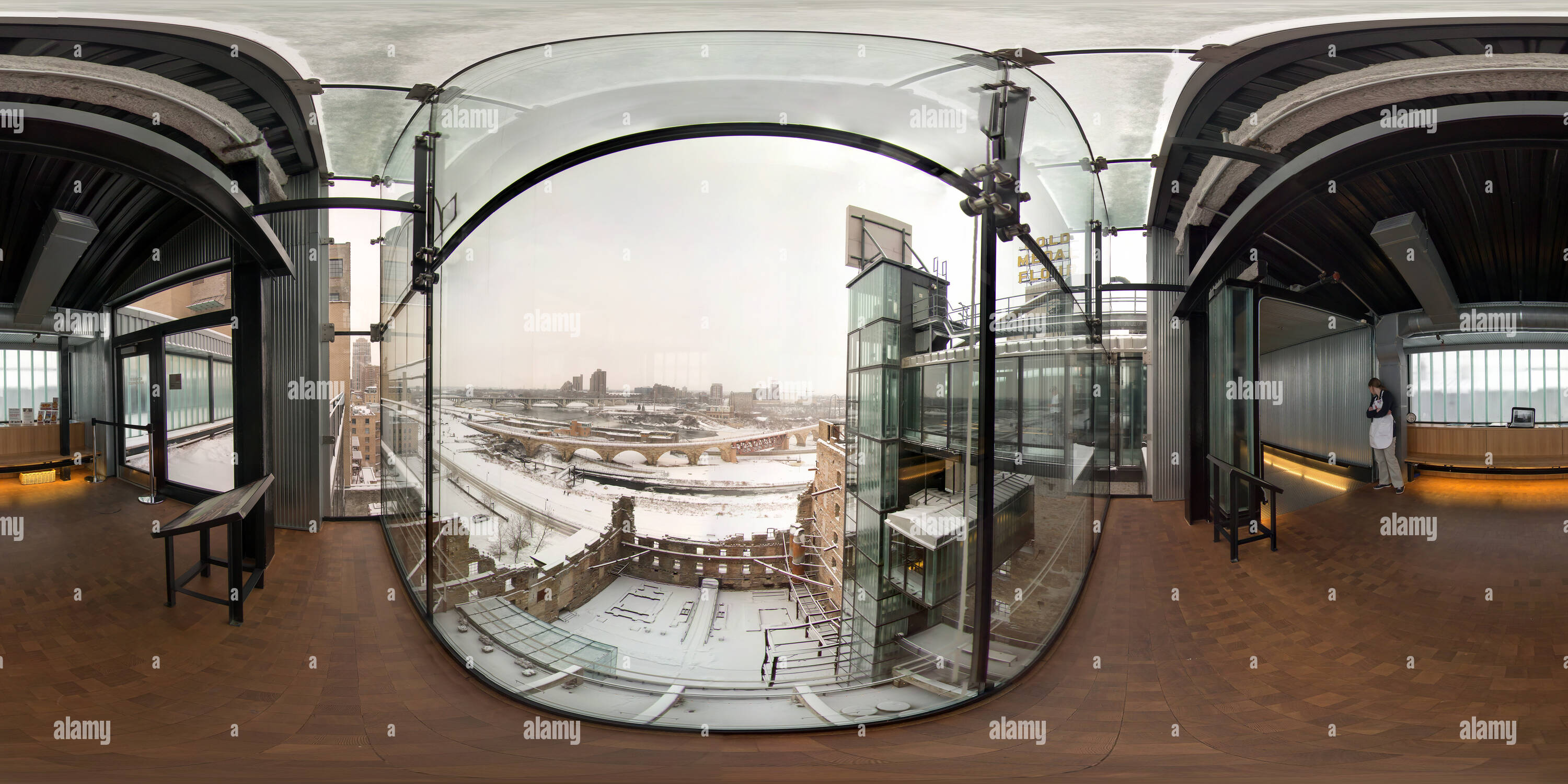 360° view of View from the Flour Tower of the exploded flour mill in ...
