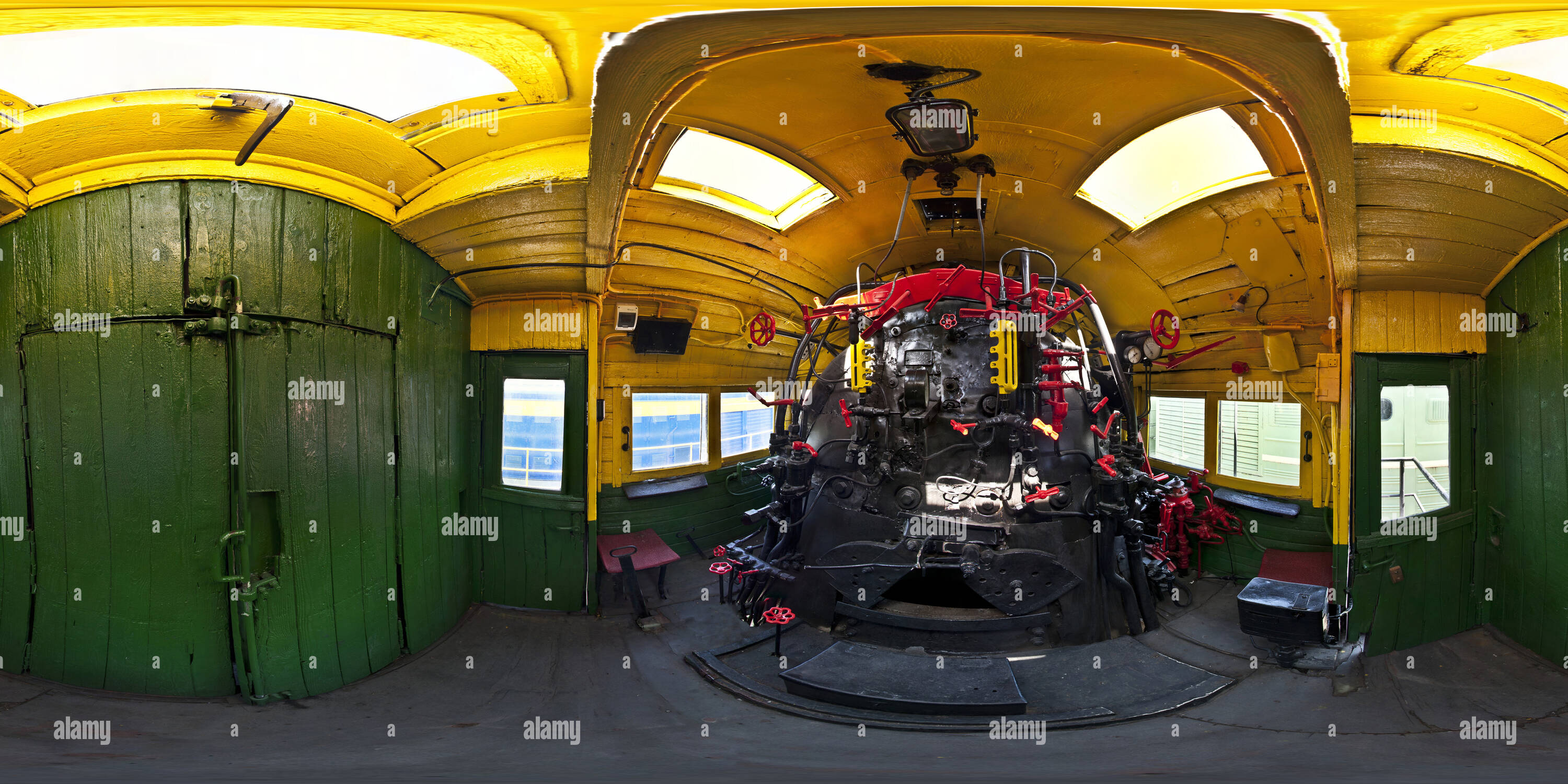 360° view of Interior of Steam Locomotive L-0312 - Alamy