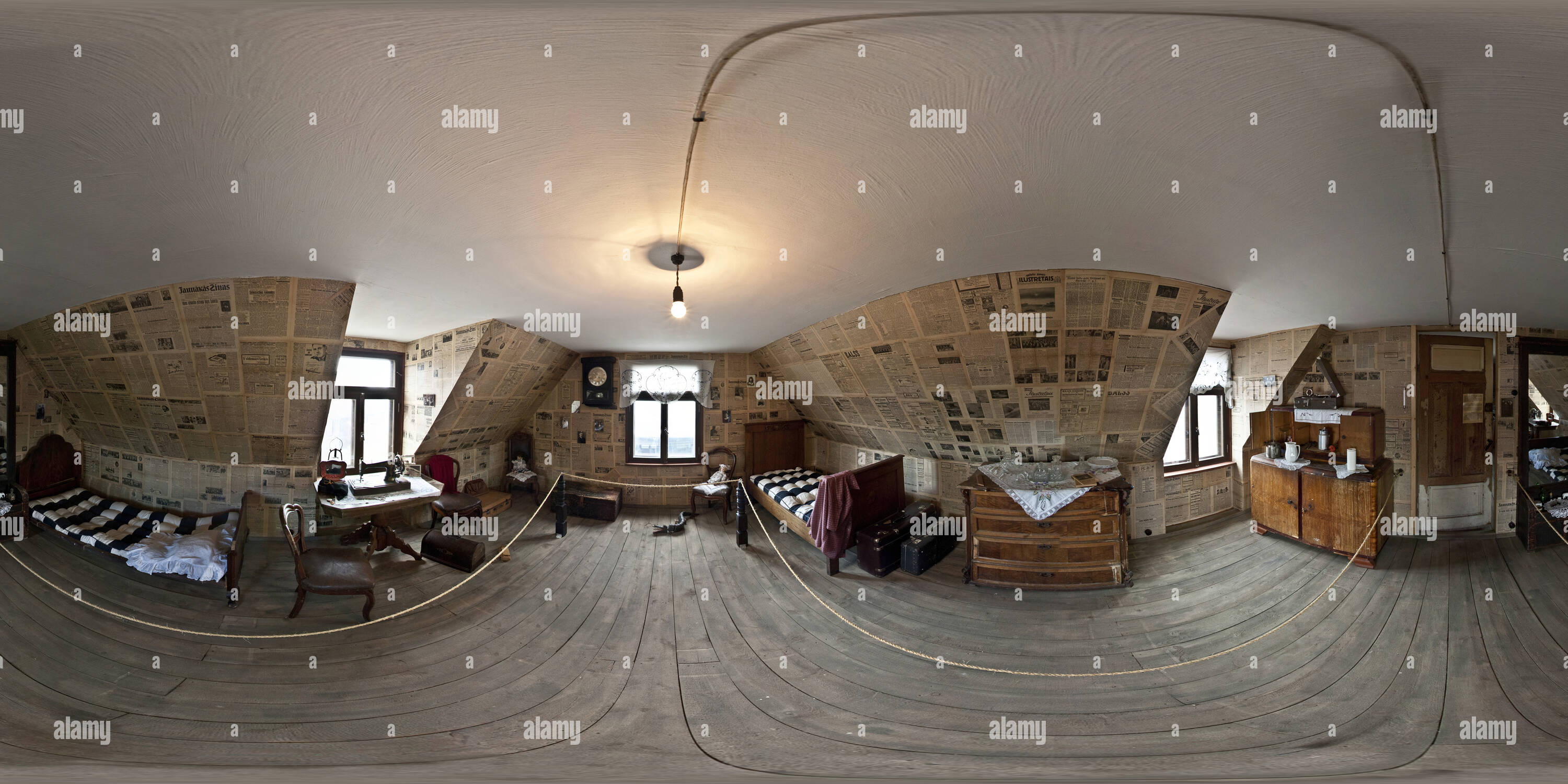 360° view of Riga Ghetto and Holocaust Museum. Imitation of a Ghetto ...