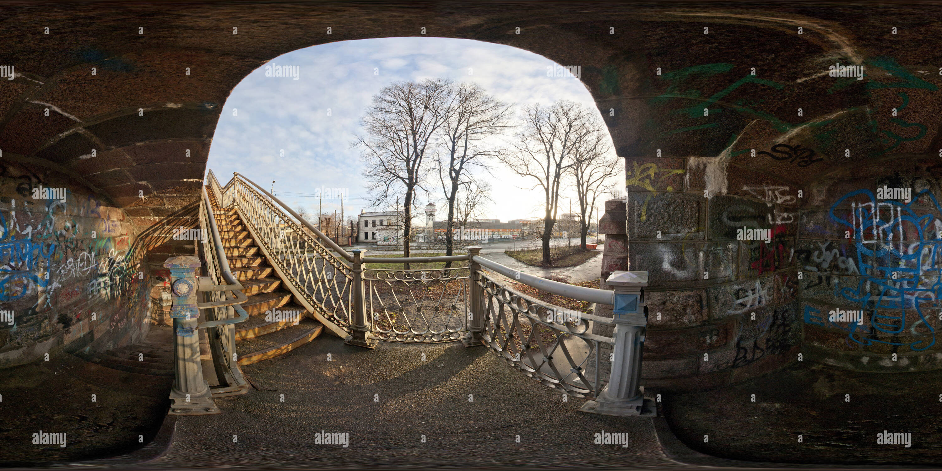 360° view of Pedestrian Stairs of Air Bridge - Alamy