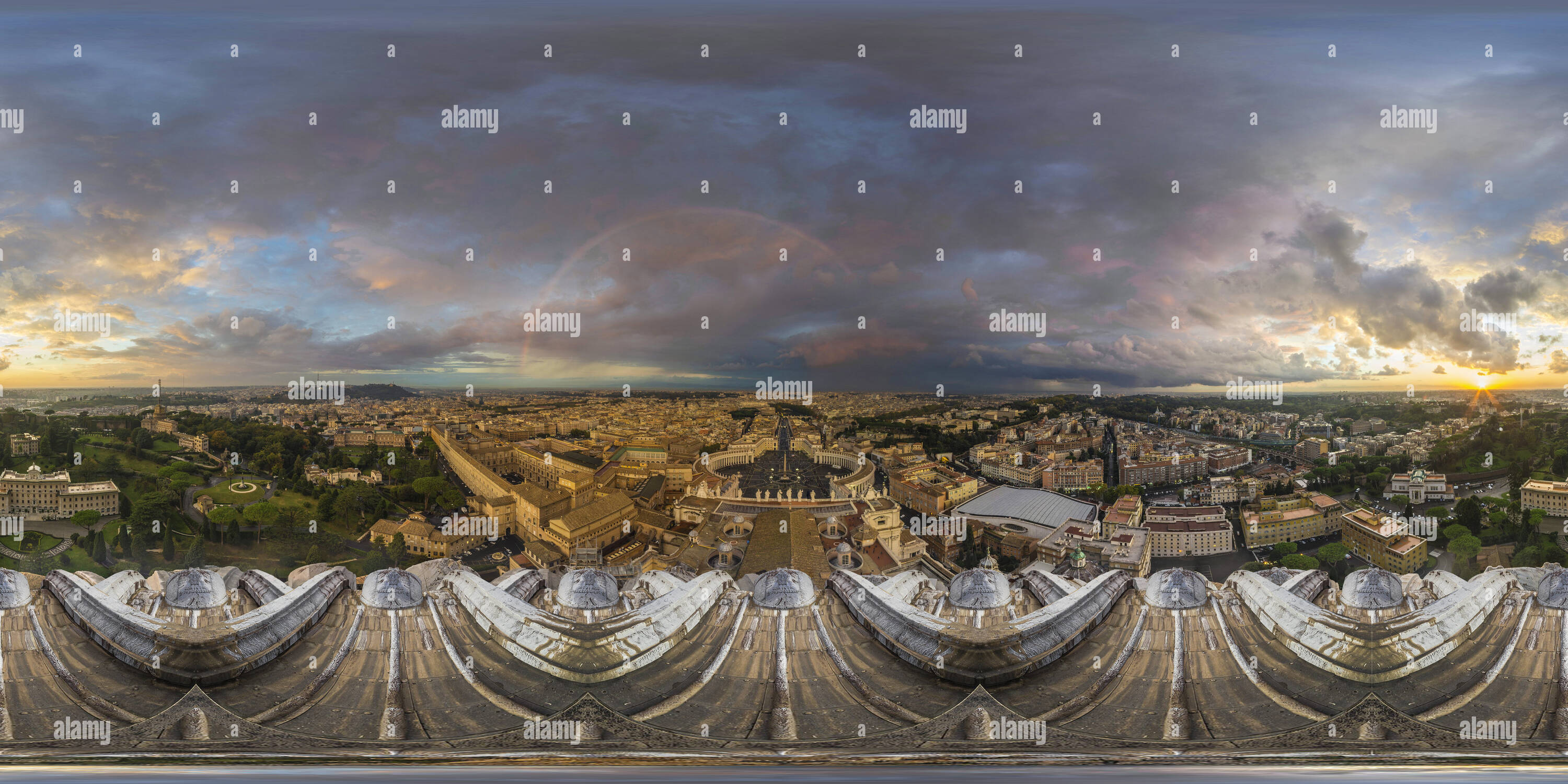 360° view of Rome and Vatican City from above St. Peter's dome - Alamy