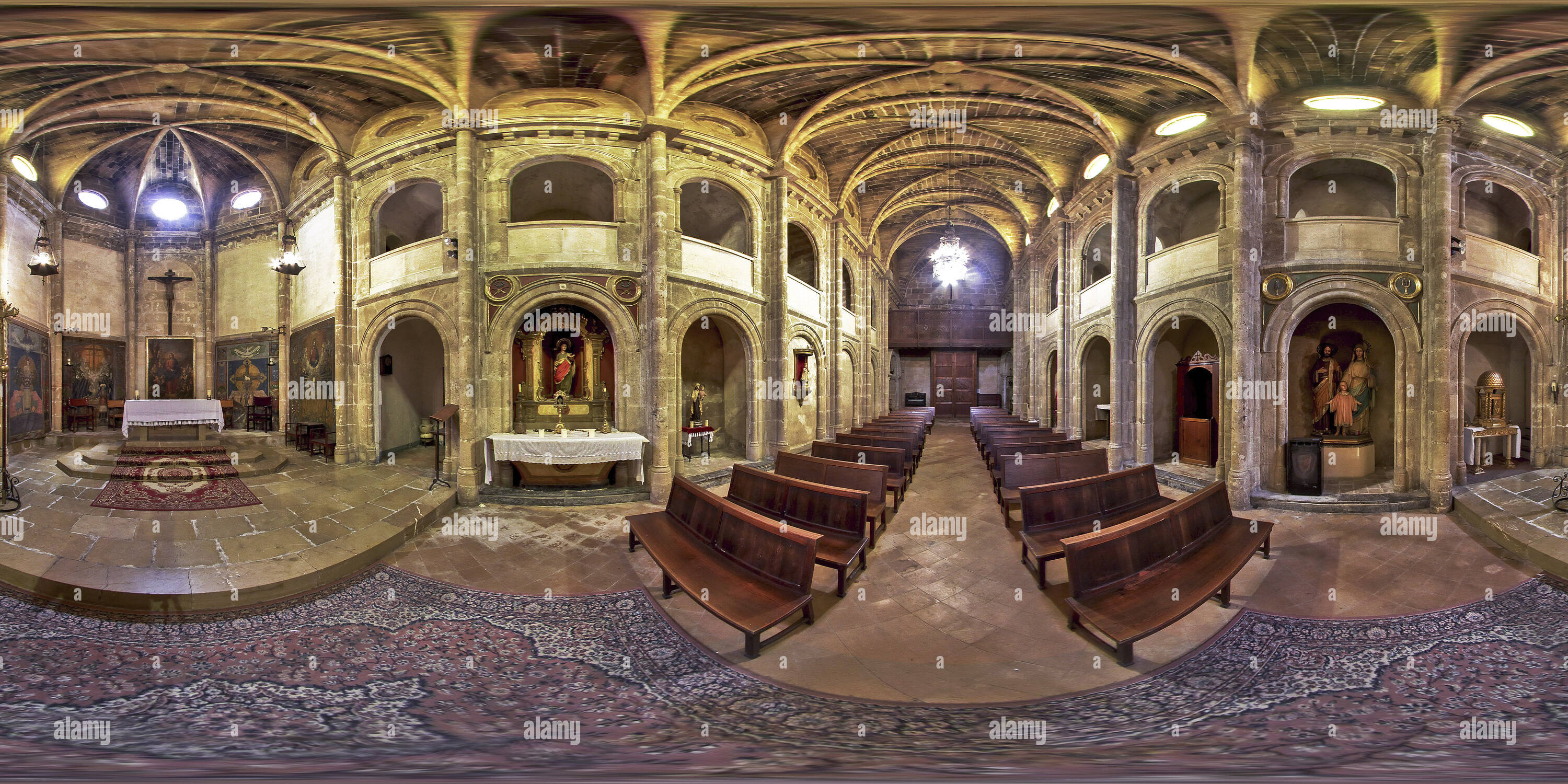 360° view of Church El Temple in Majorca - Alamy