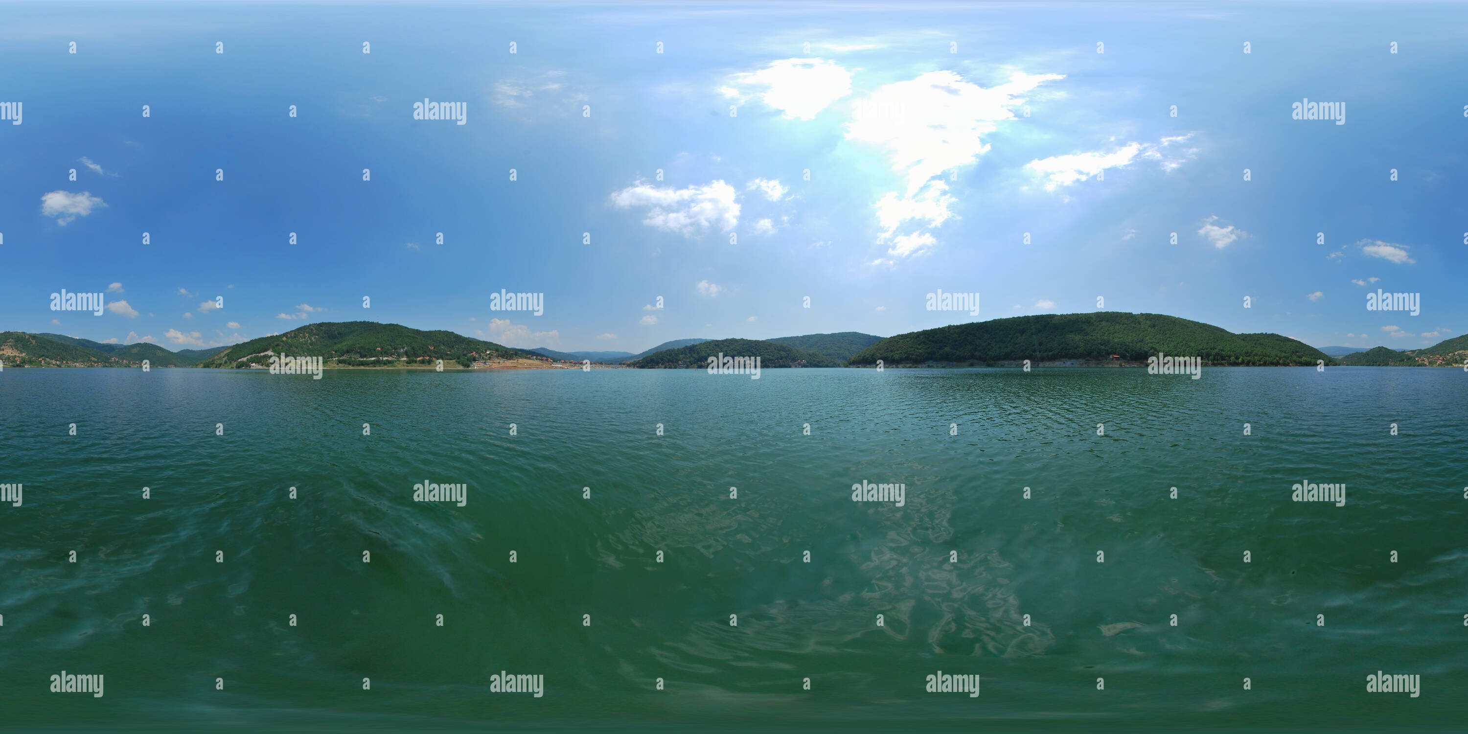360° view of At the center of Bovan lake - Alamy