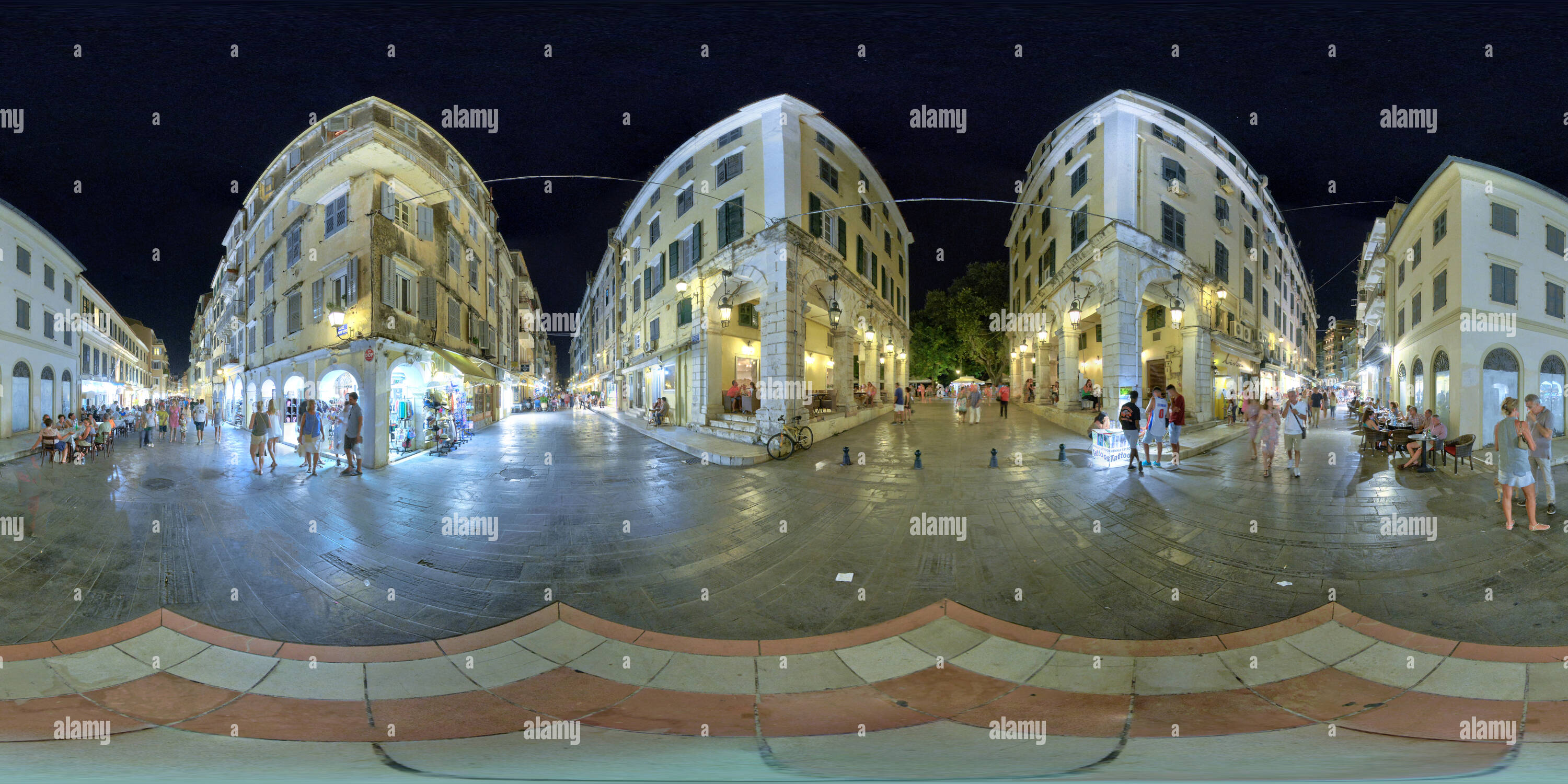 360° view of Kerkyra - night scenary - Alamy