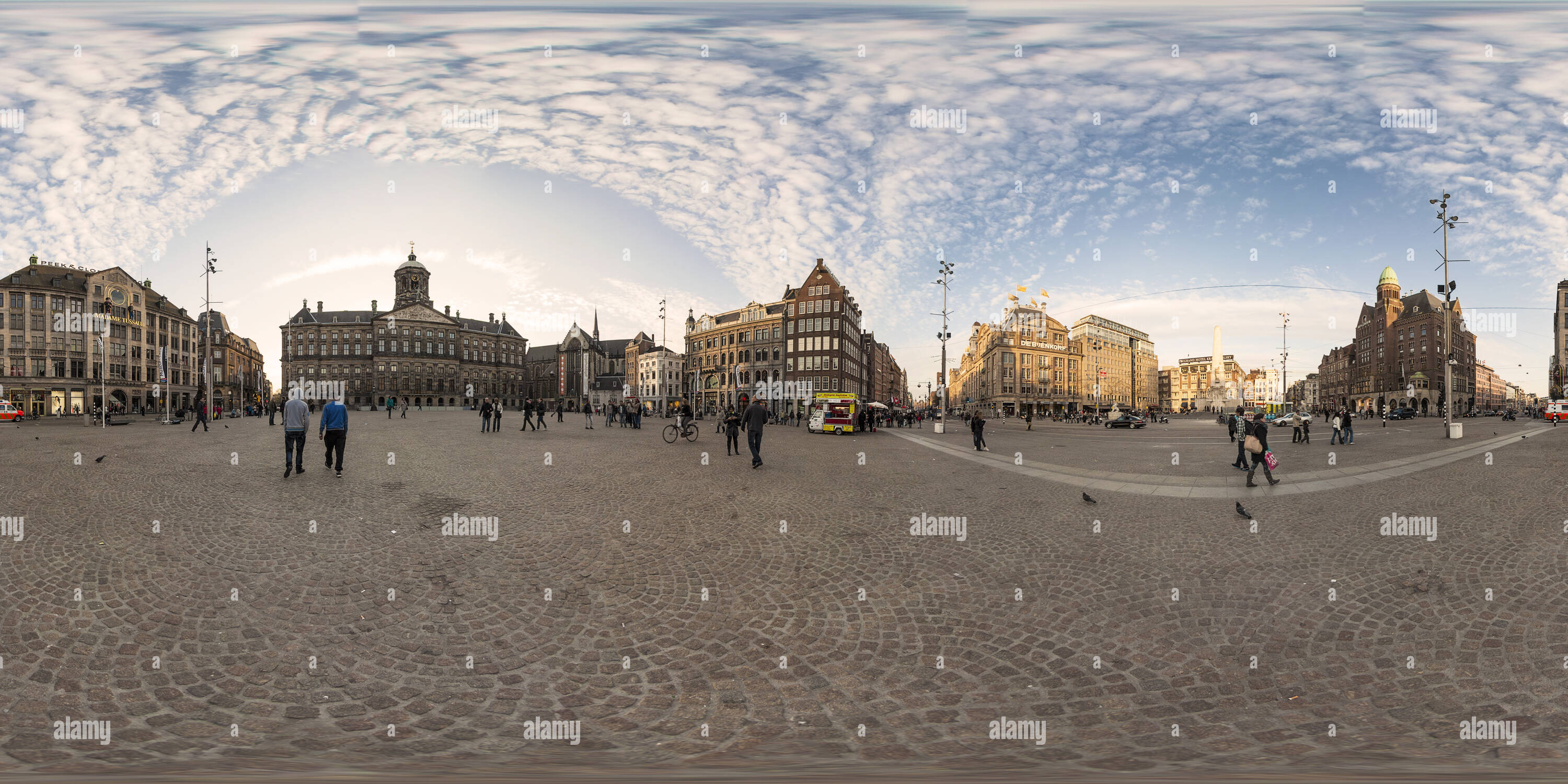 360° view of dam square. amsterdam - Alamy