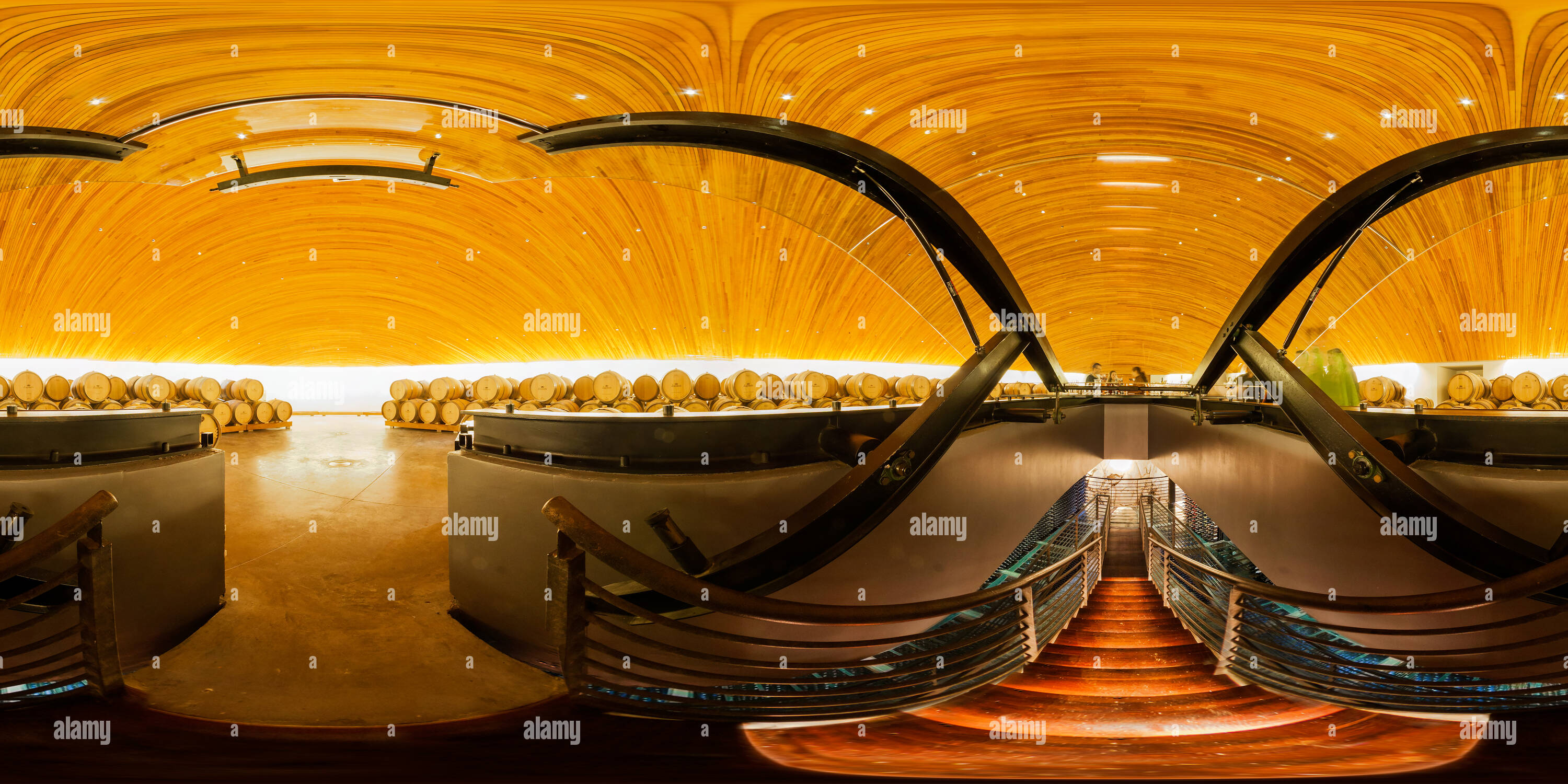 360° view of lapostolle clos de apalta wine cellar in chile - Alamy