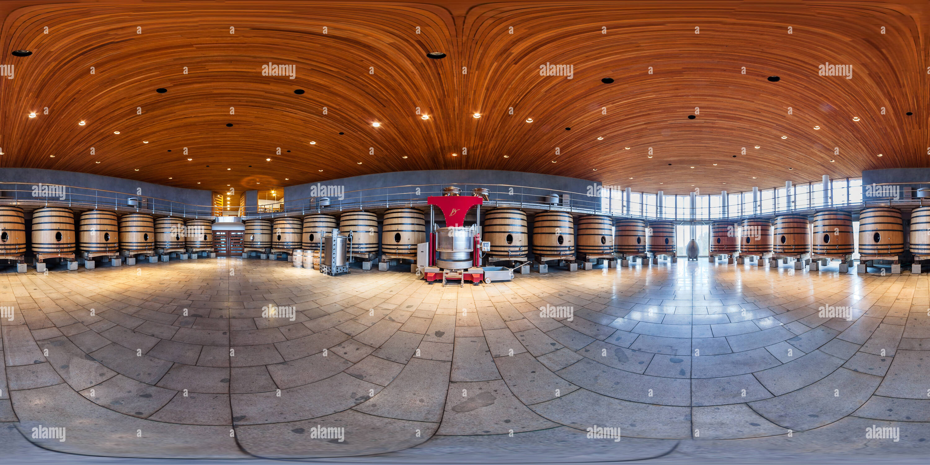 360° view of lapostolle clos de apalta wine cellar in chile - Alamy