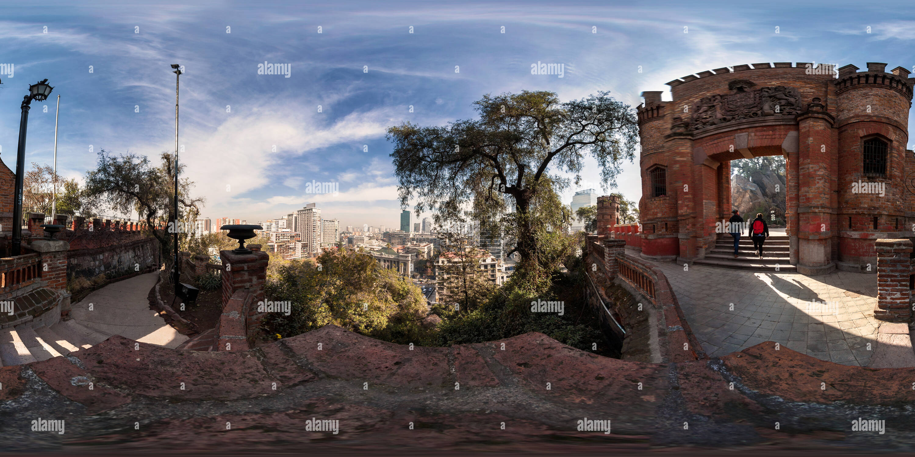 360° view of santiago from park of santa lucia in chile - Alamy