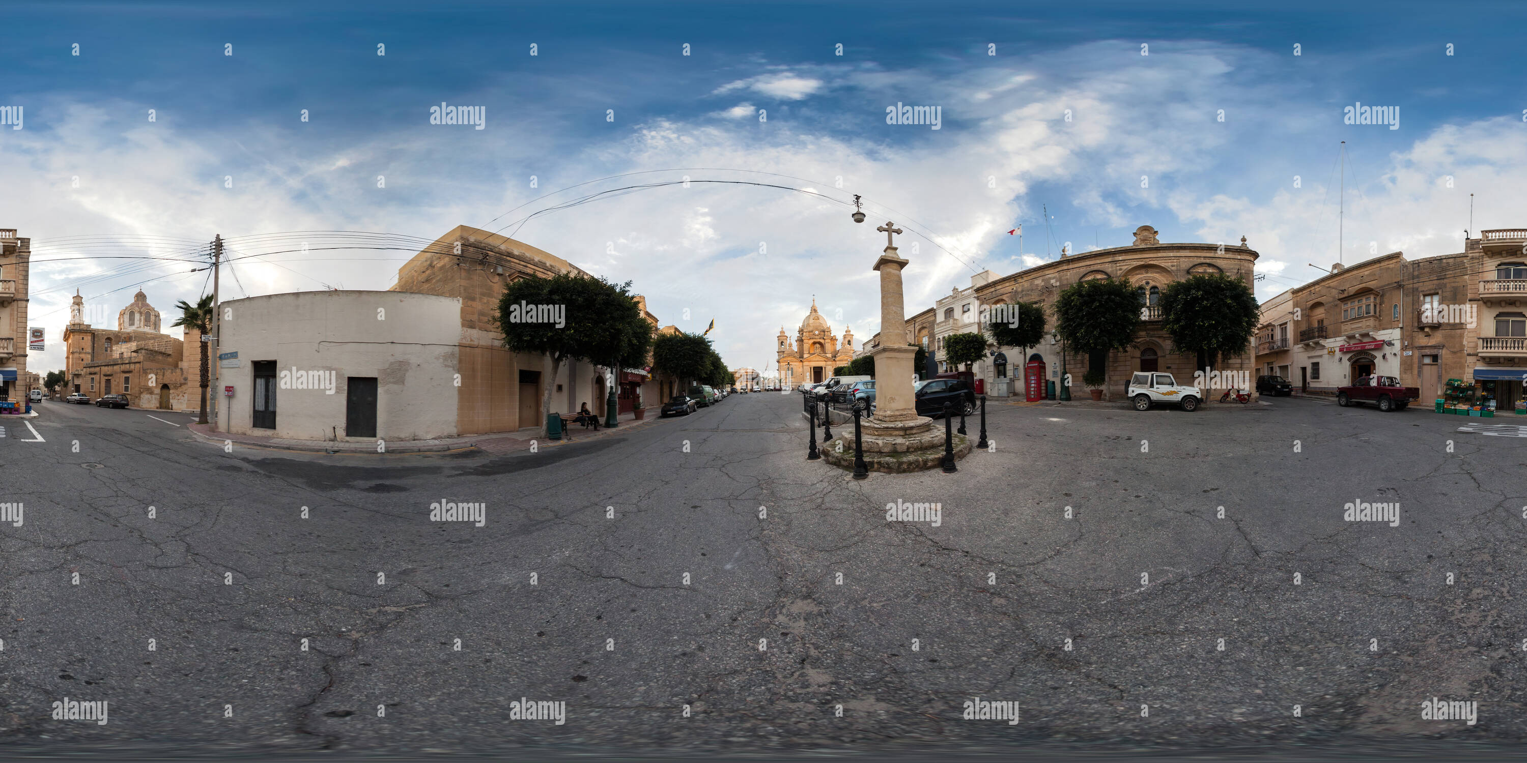 360° view of central square in nadur, gozo island, malta - Alamy