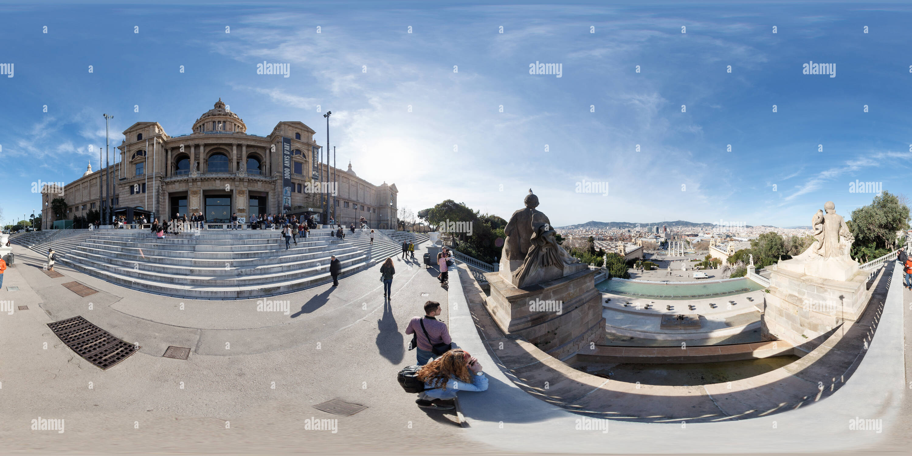 360° view of barcelona from montjuic palace - Alamy