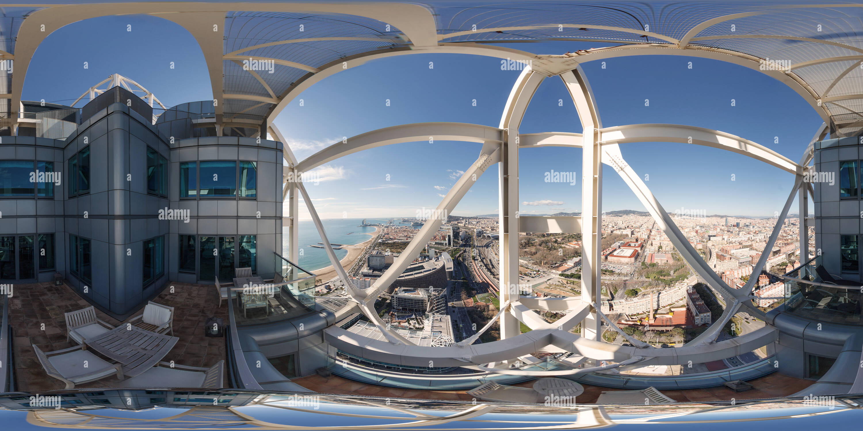 360° view of barcelona from hotel arts - Alamy