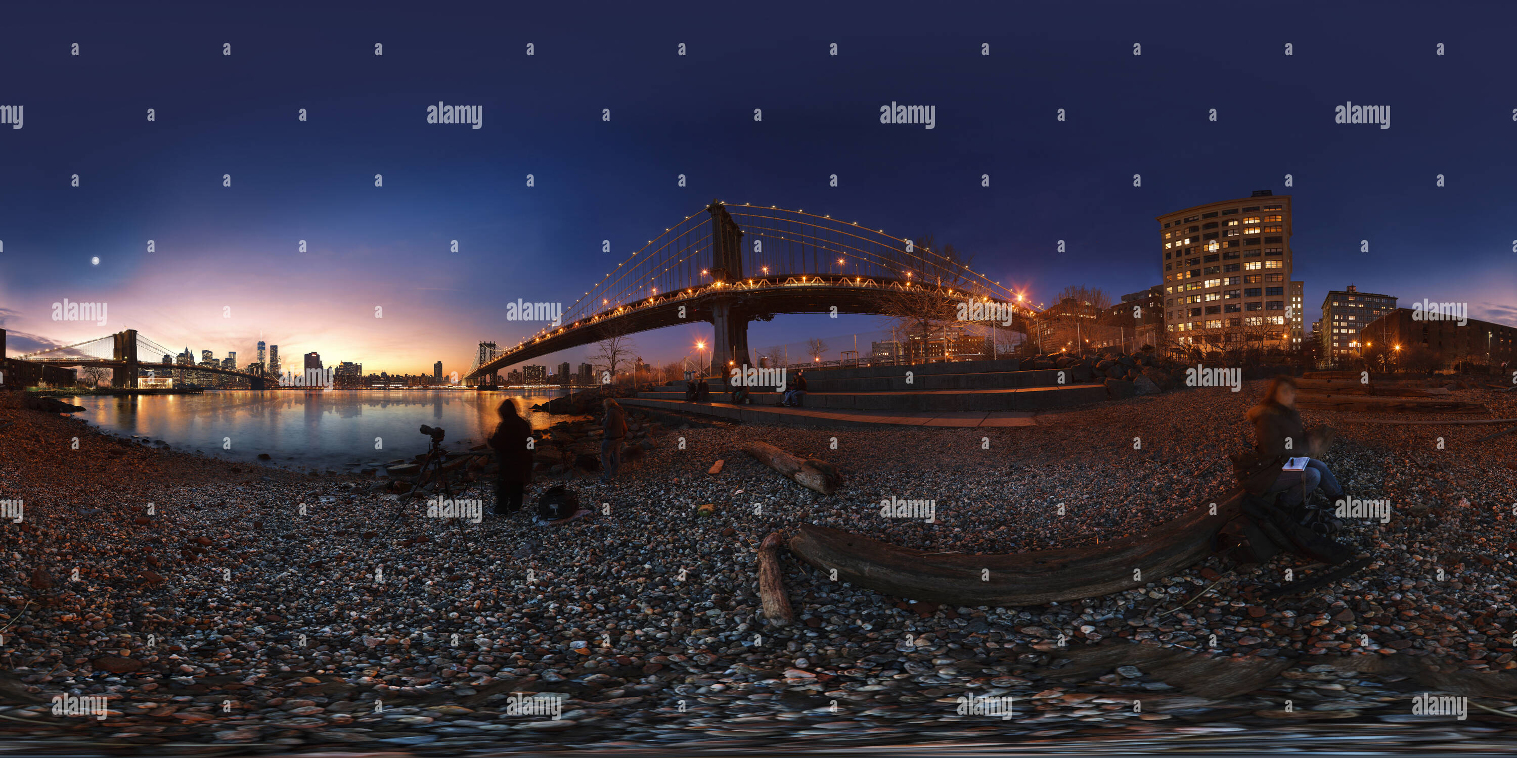 360° view of brooklyn and manhattan bridge. new york - Alamy