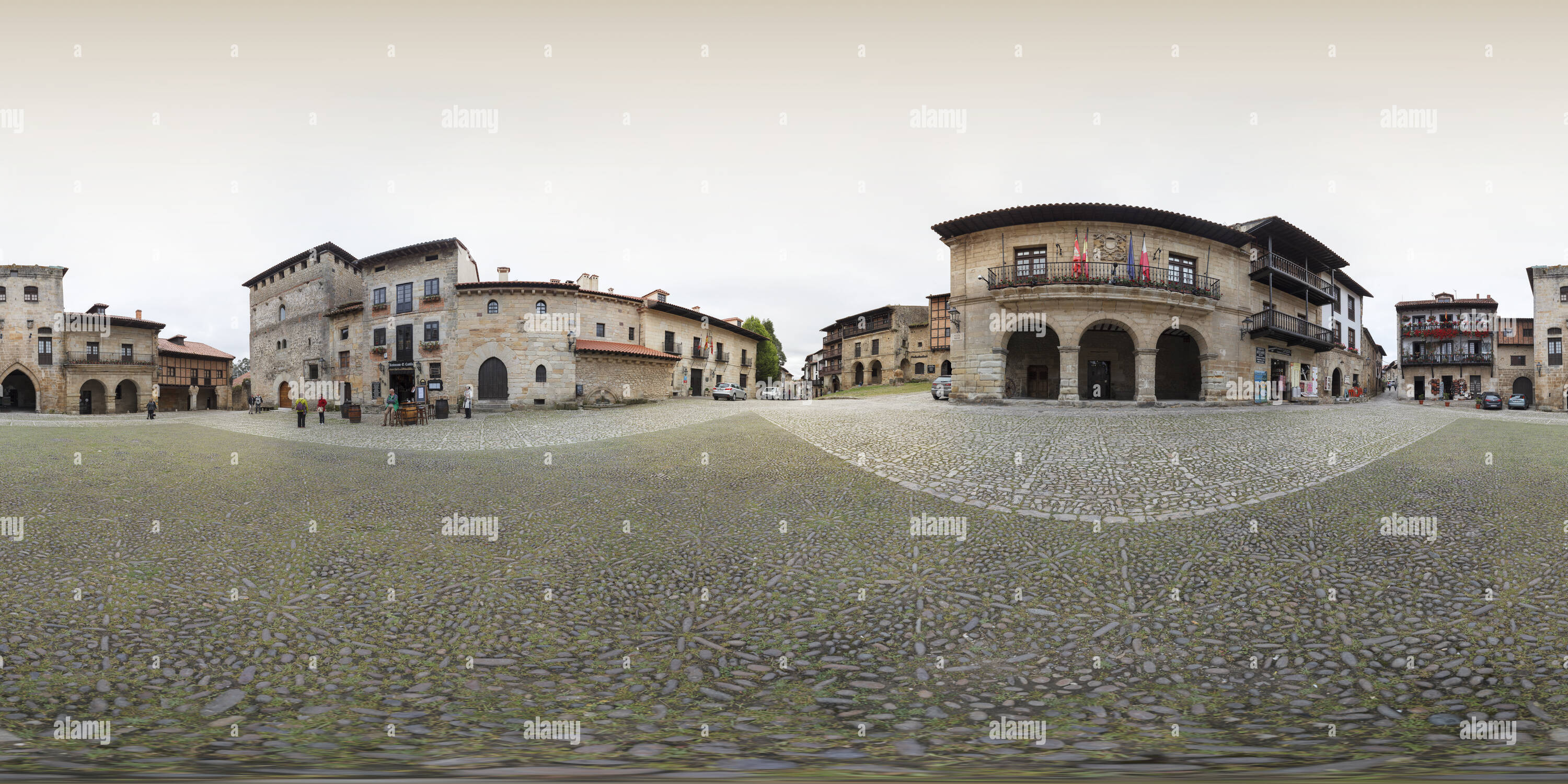 360° view of main square of santillana del mar. spain - Alamy