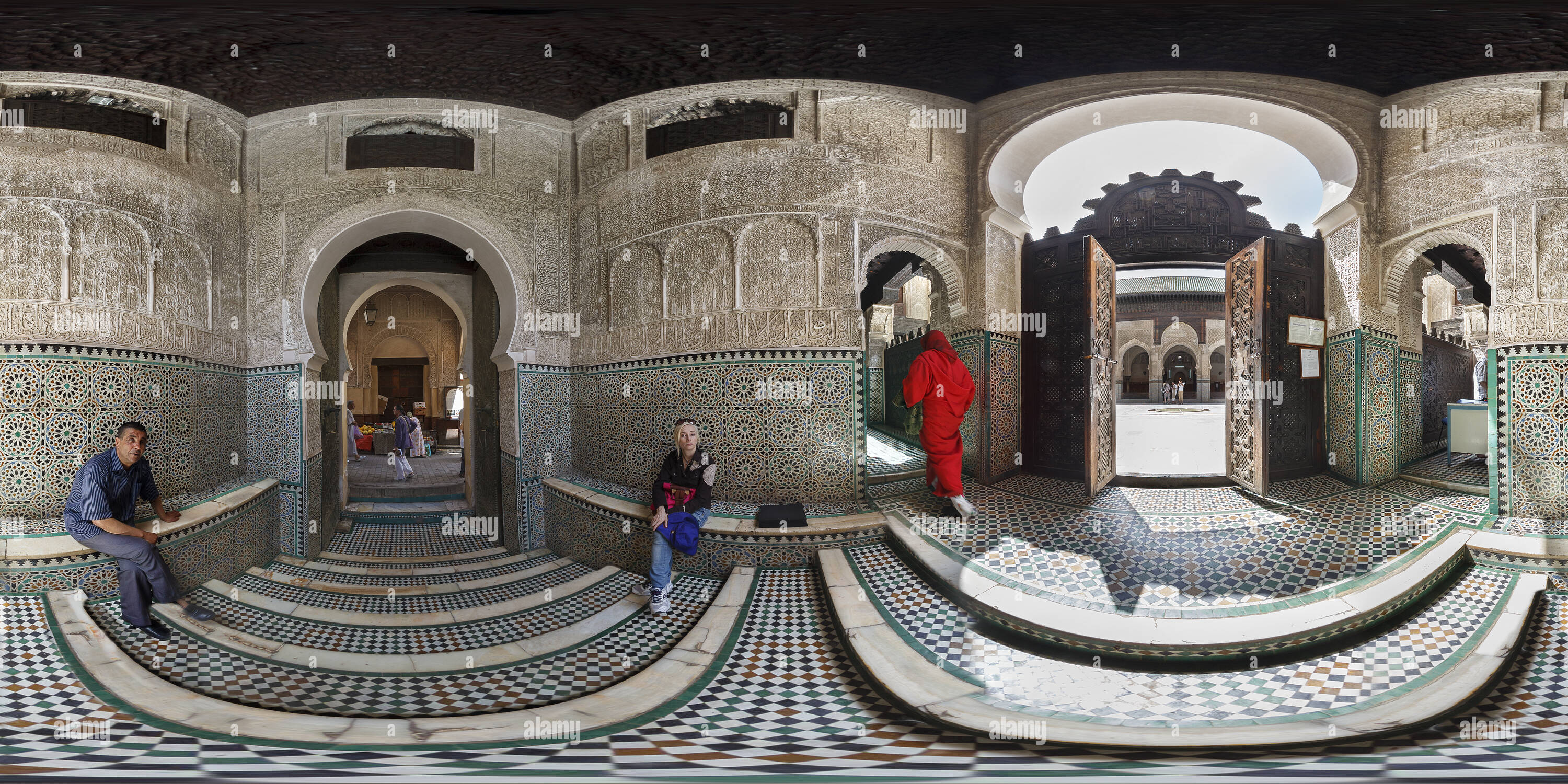360° view of medersa bou inania. fes - Alamy