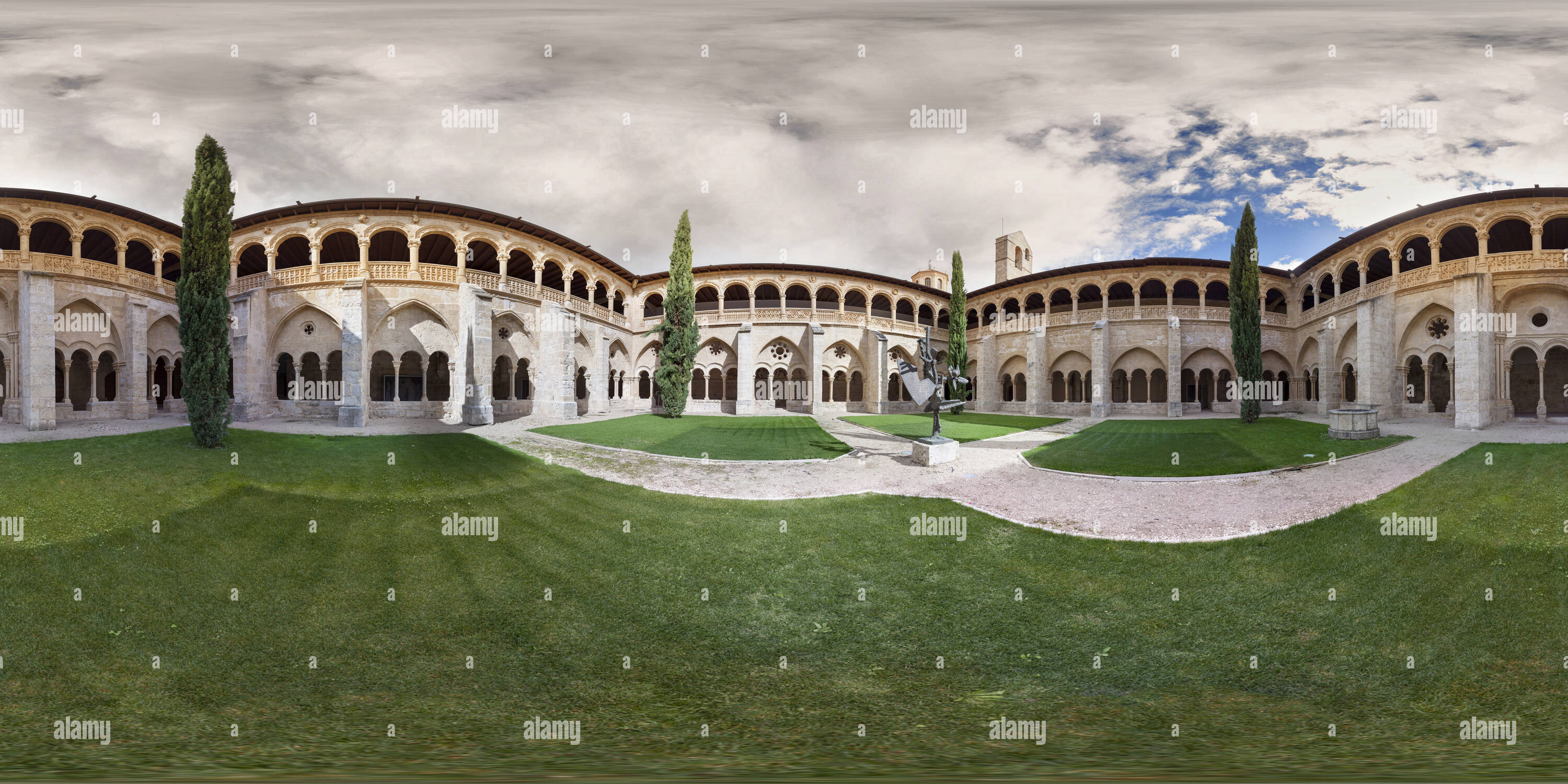 360° view of monastery of santa maria de valbuena. valladolid, spain ...