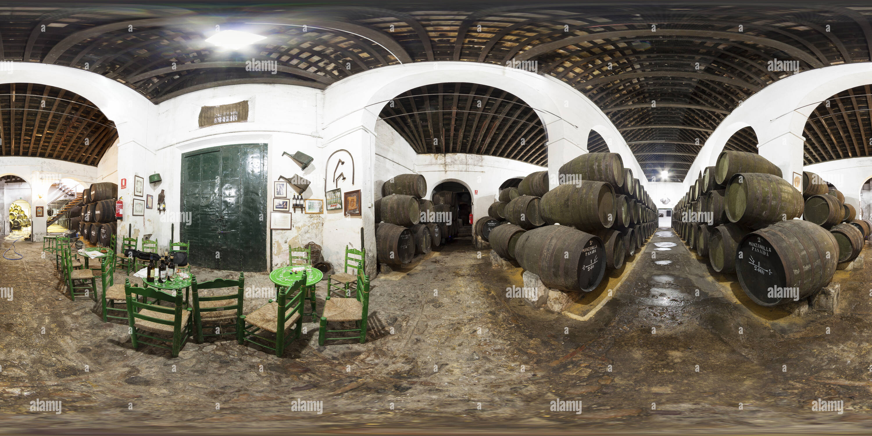 360° view of barbadillo wine cellar. sanlucar de barrameda. cadiz ...