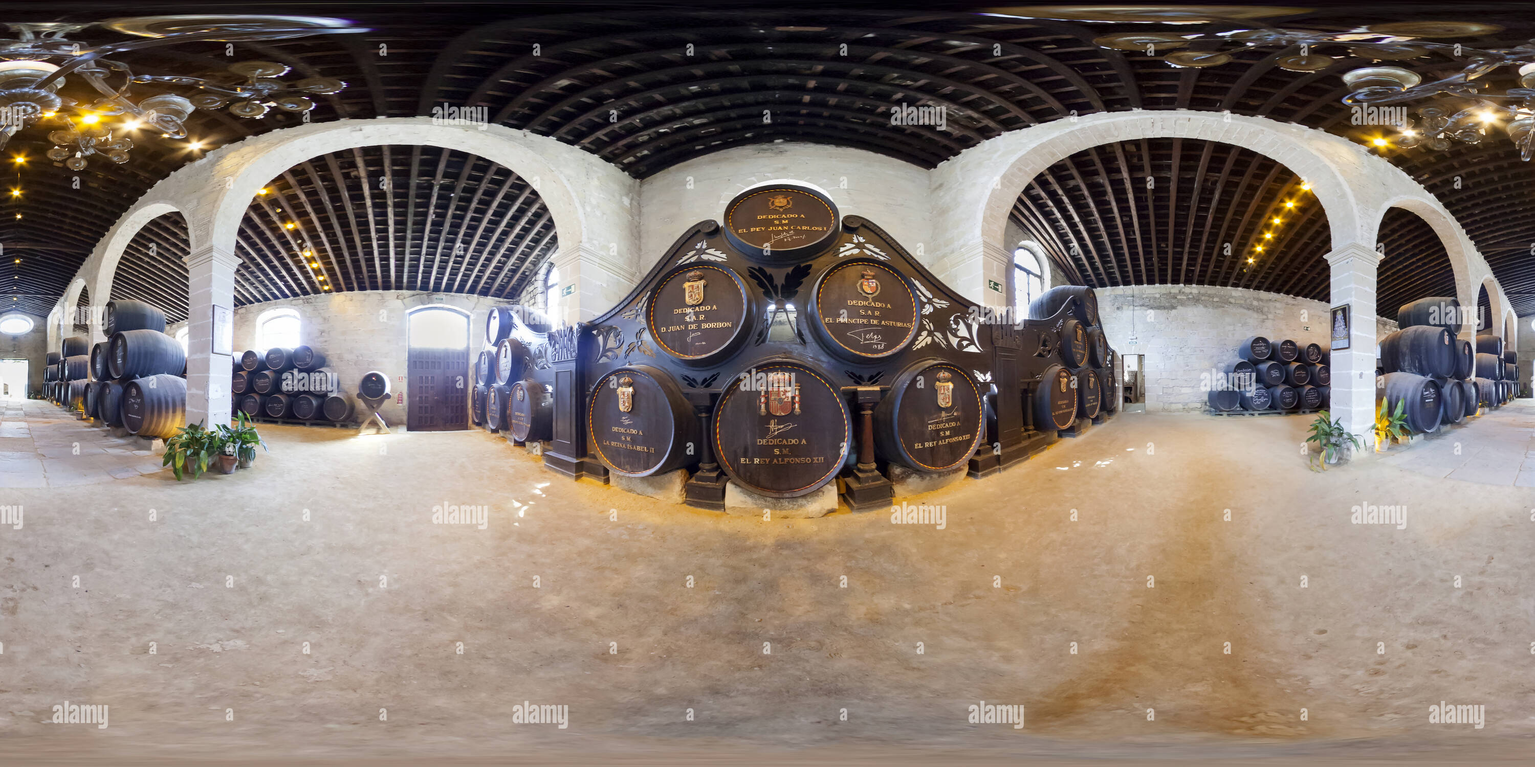 360° view of gonzalez byass wine cellar. jerez de la frontera. spain3 ...