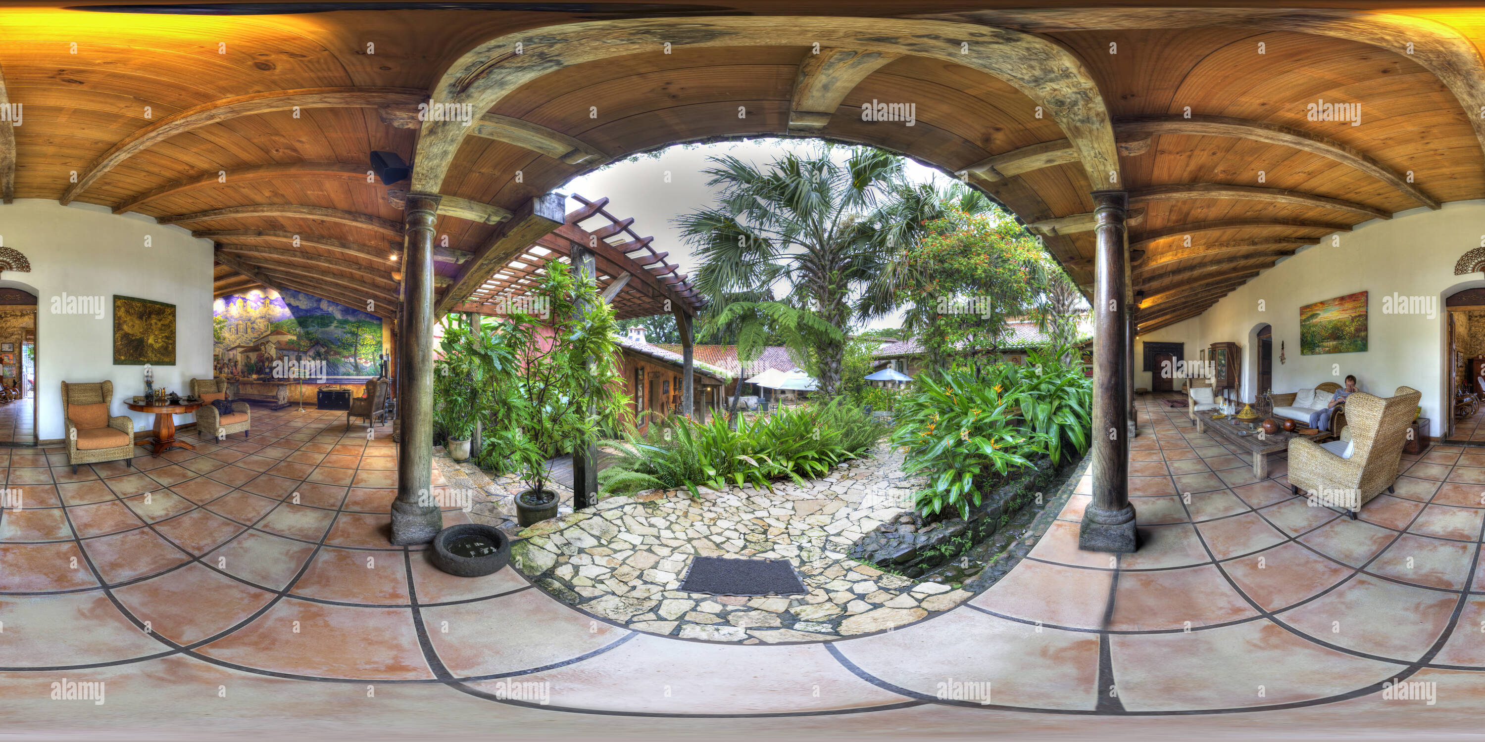 360° view of colonial hotel los almendros. suchitoto. el salvador - Alamy