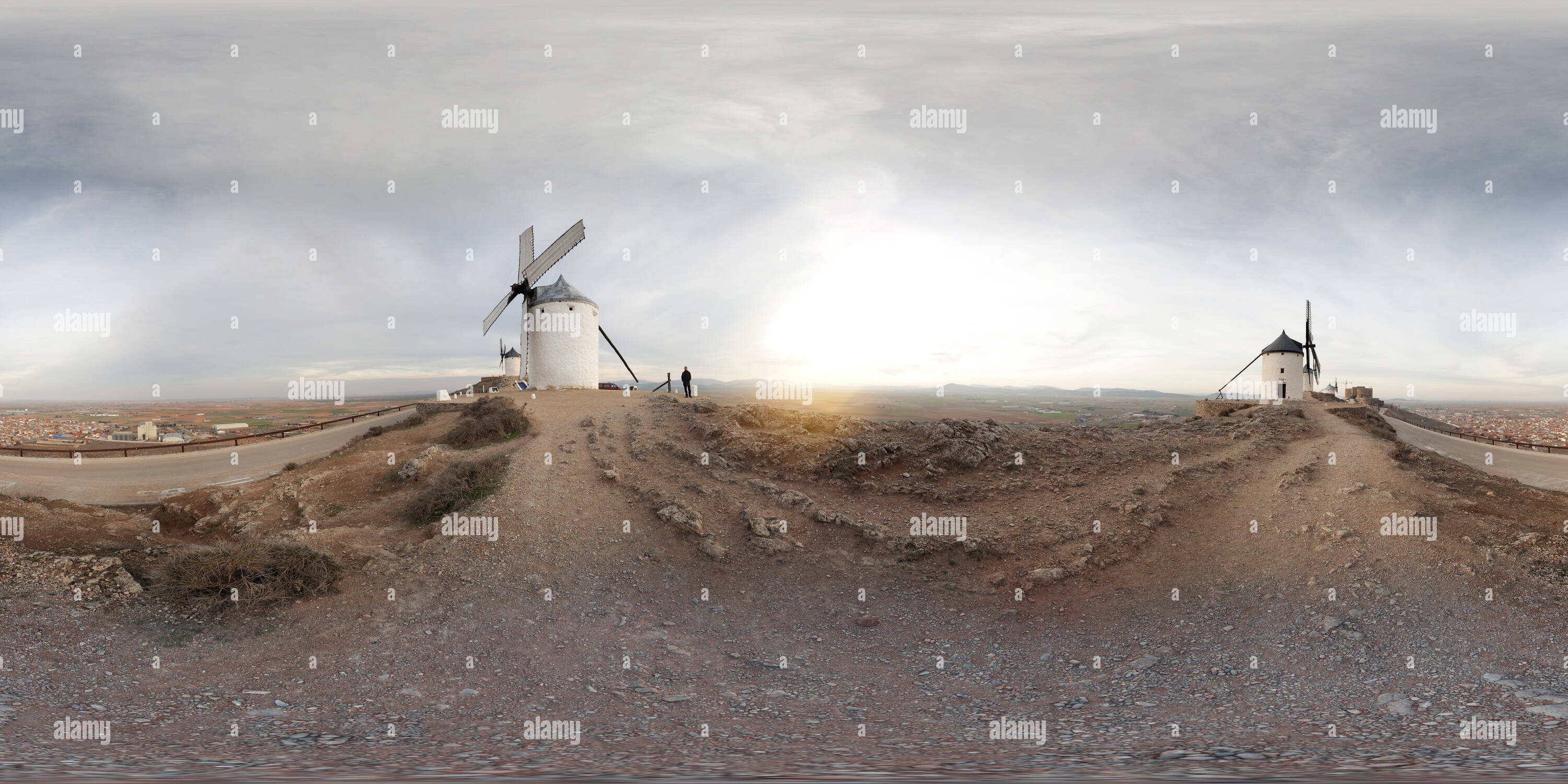 360° view of windmills and the castle2. consuegra. toledo. spain - Alamy