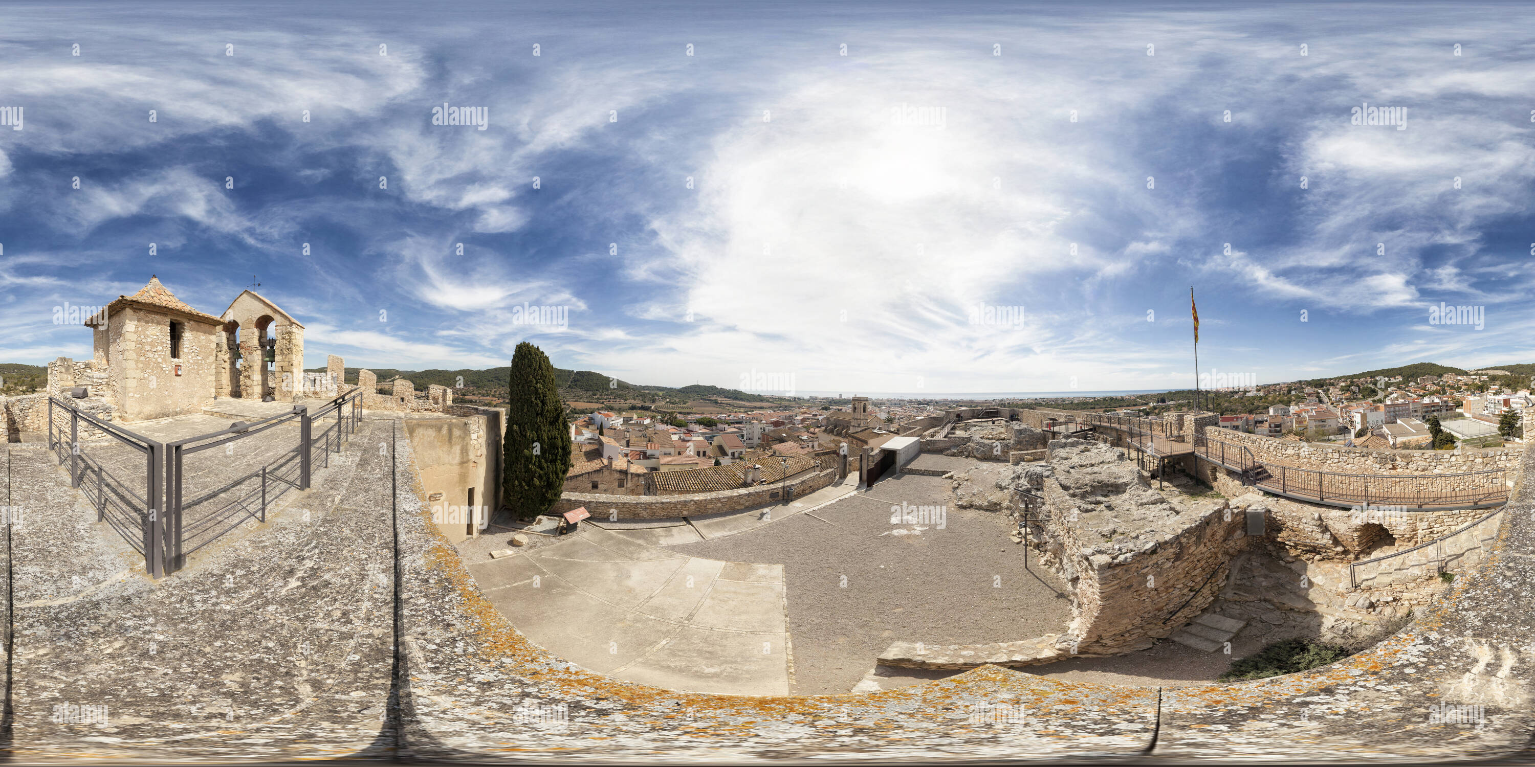 360° view of Castle of the Holy Cross. Calafell. Tarragona. Spain - Alamy