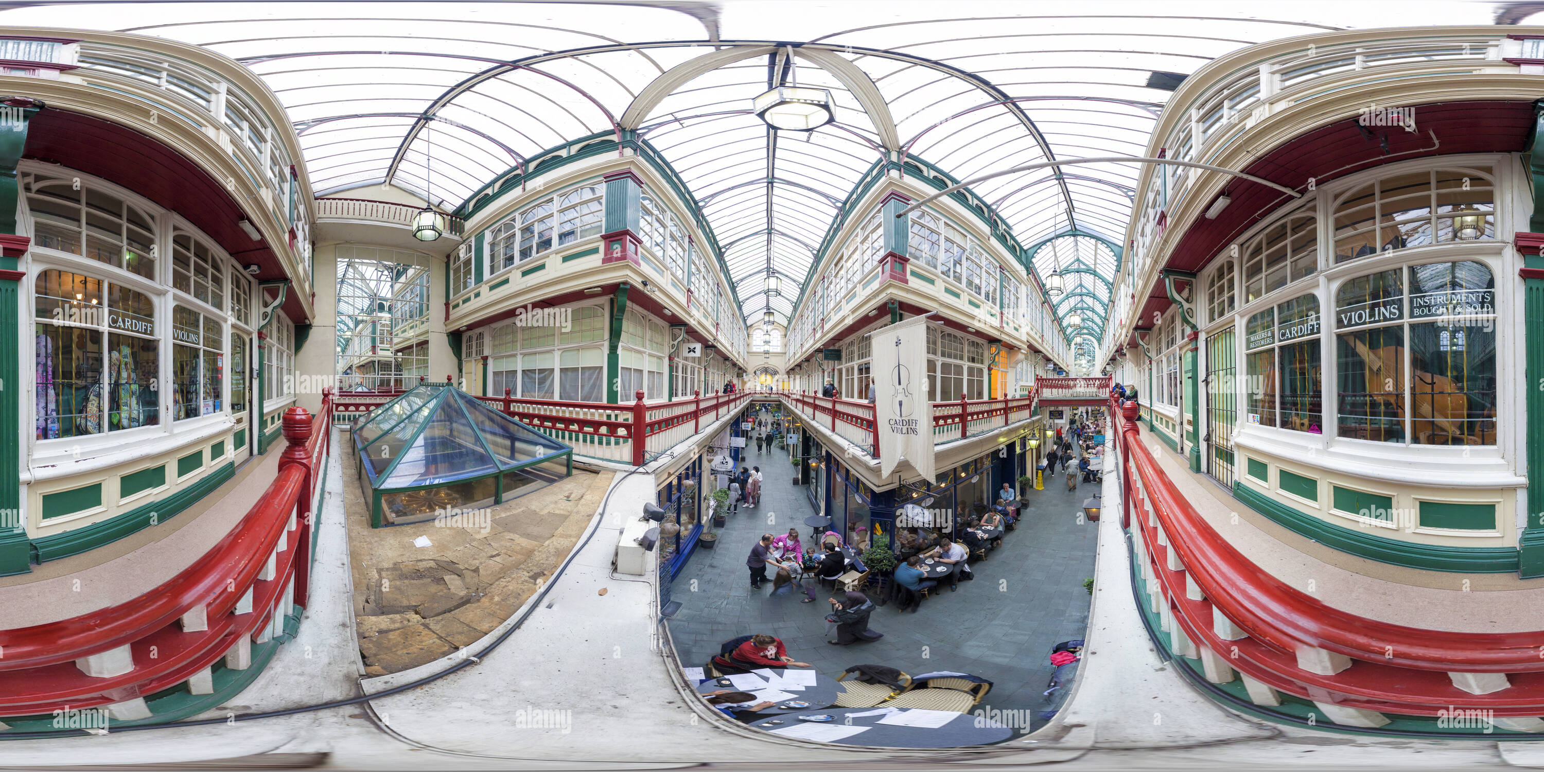 360° view of The Castle Arcade. Cardiff. Wales. UK - Alamy