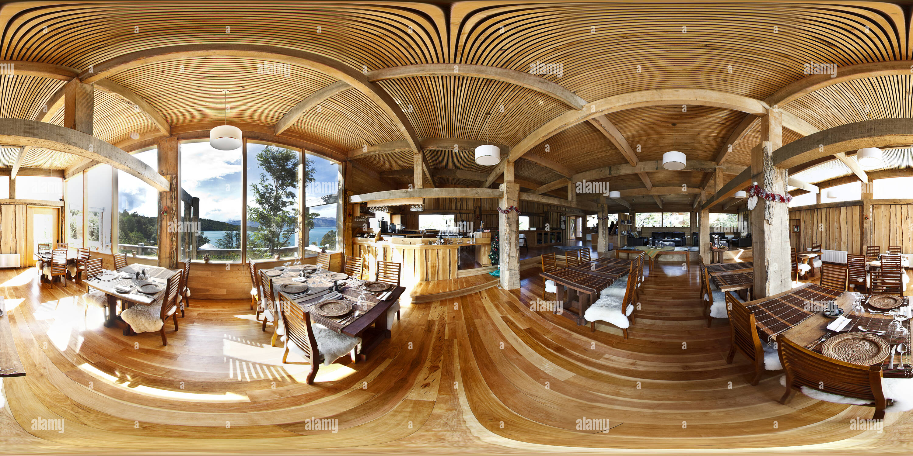 360° view of Patagonia camp1. Toro Lake. Argentina - Alamy