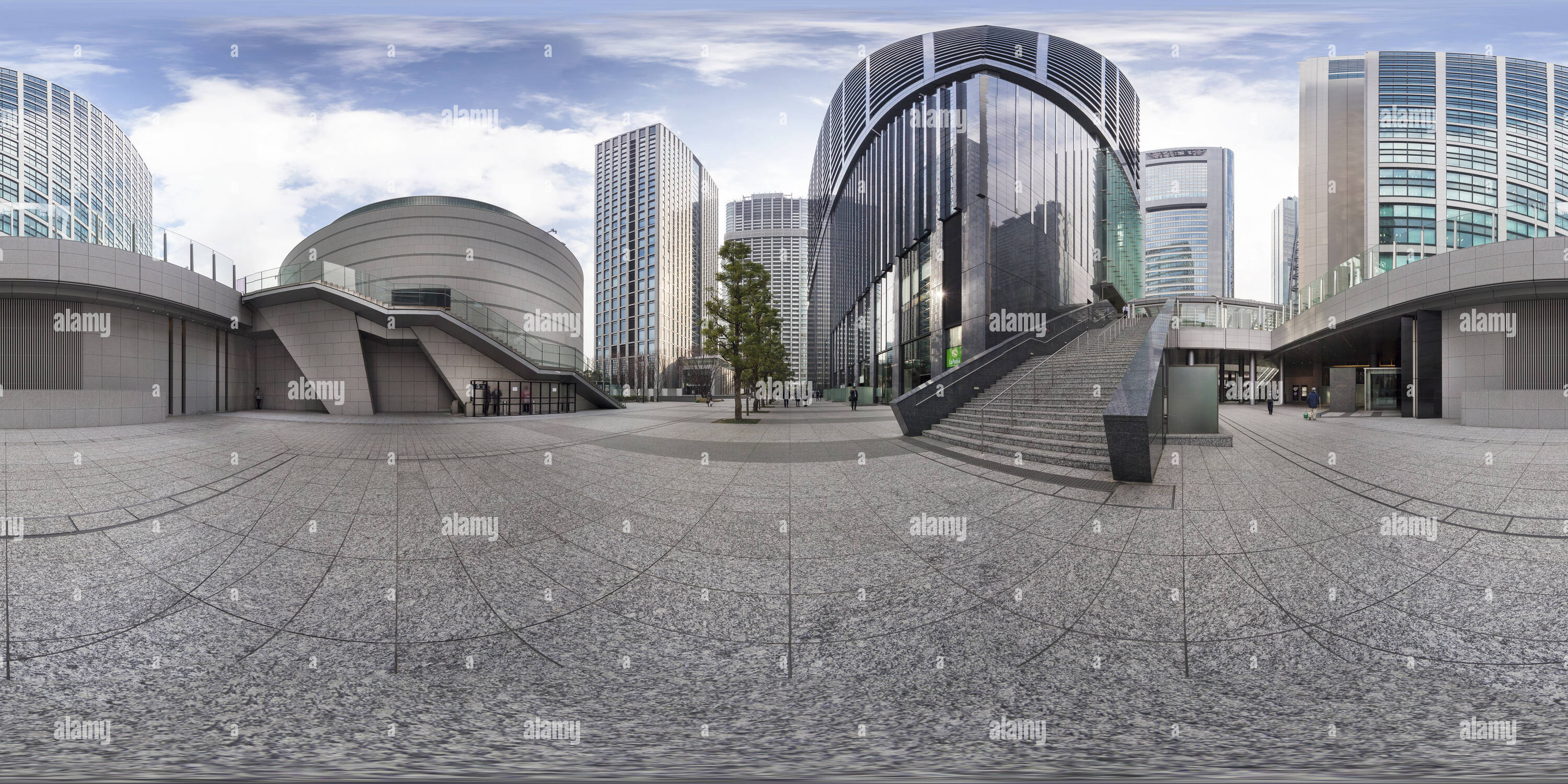 360° view of Shiodome financial district. Tokio - Alamy