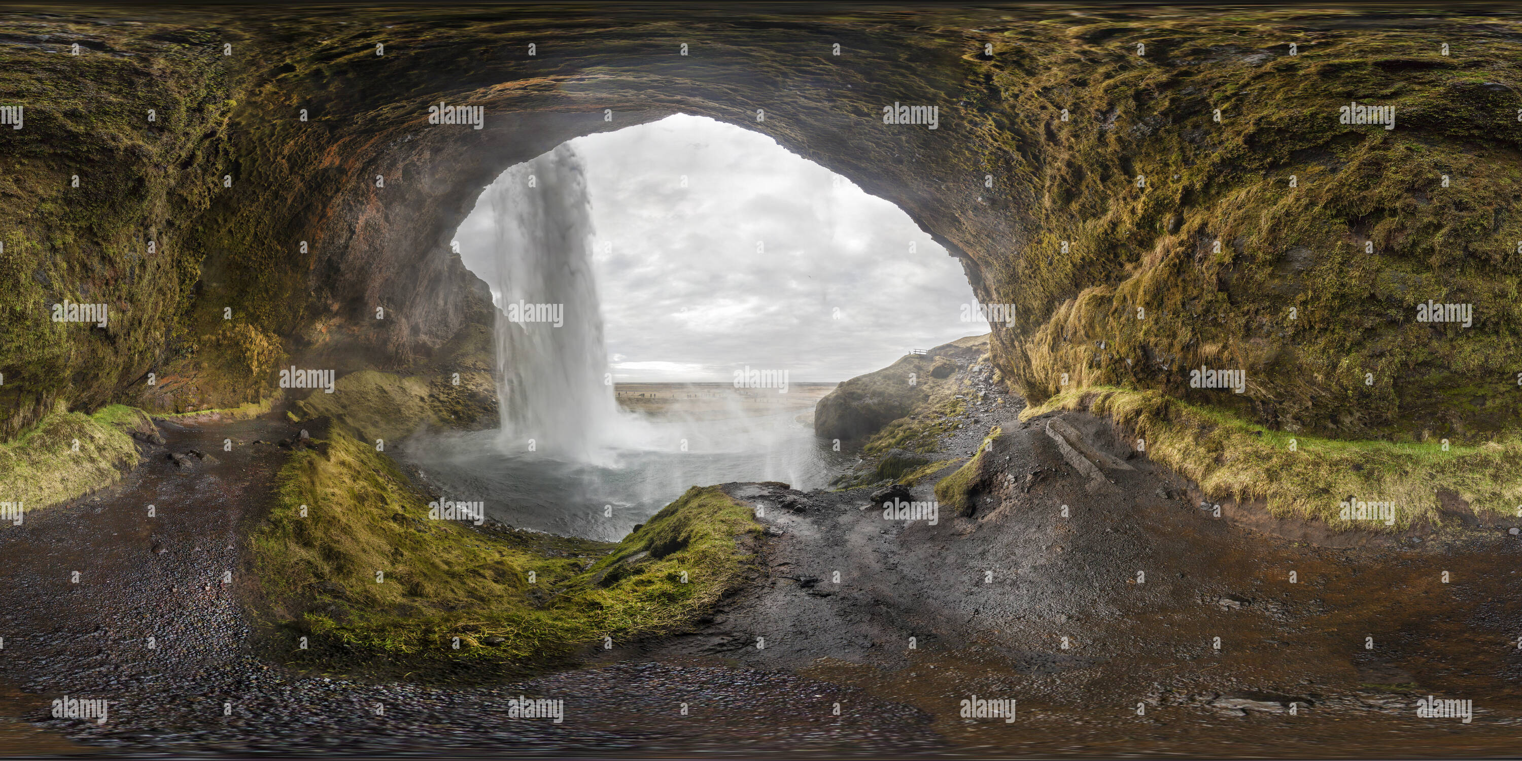 360° view of Seljalandsfoss waterfall. Iceland - Alamy