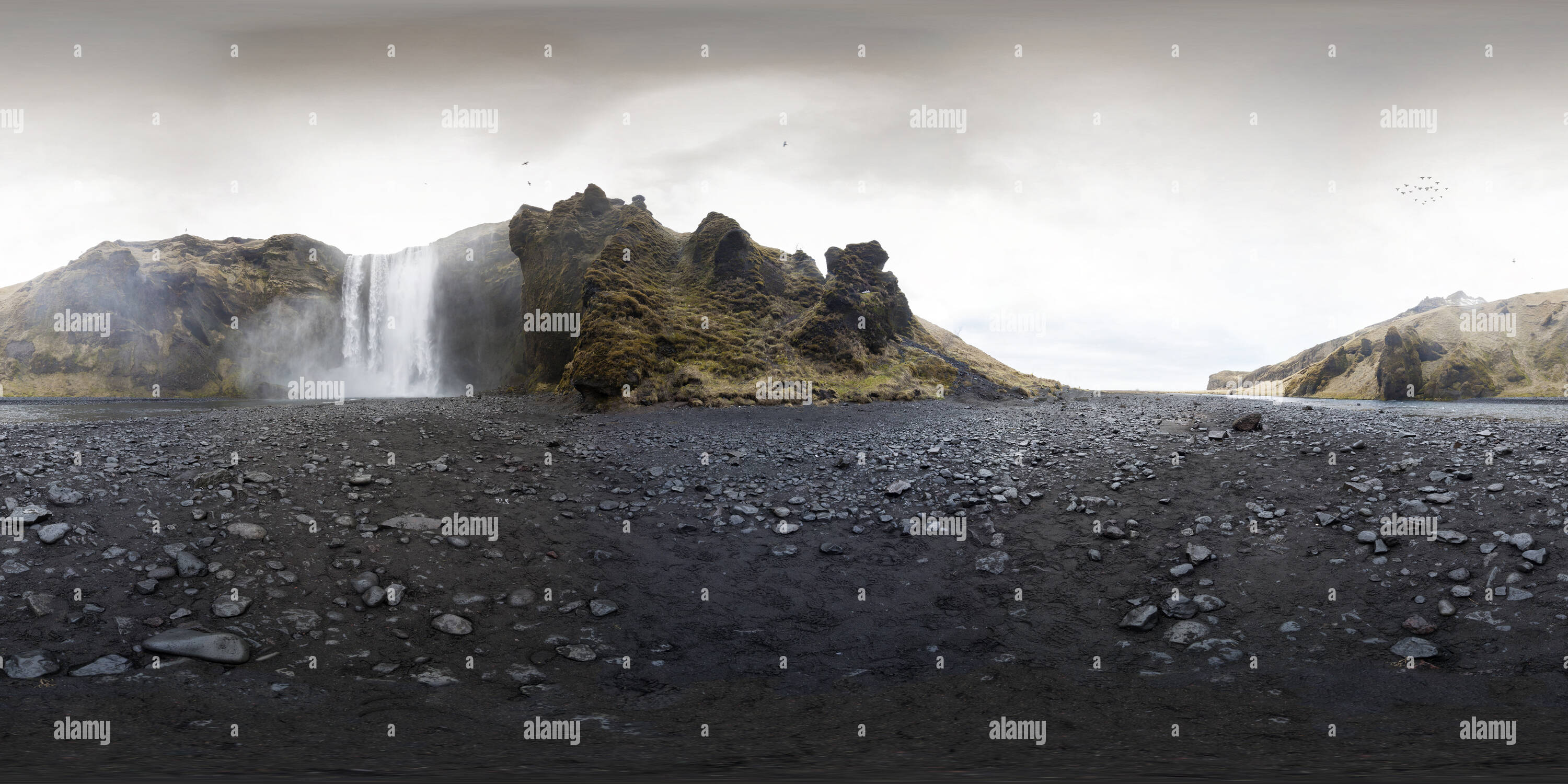 360° view of Skogafoss waterfall. Iceland - Alamy