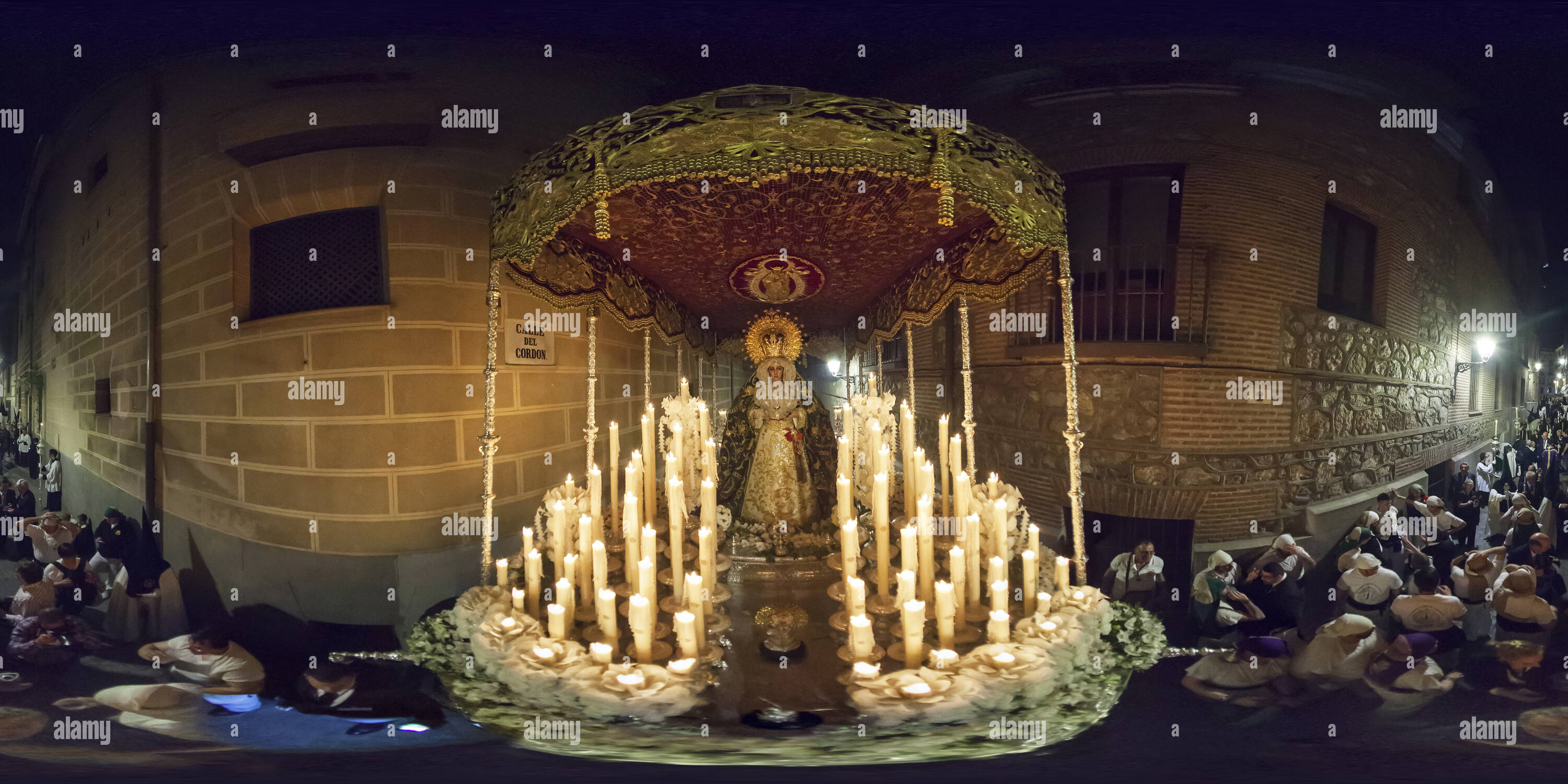 360° view of Holy Processions during Easter week of Virgin of La ...