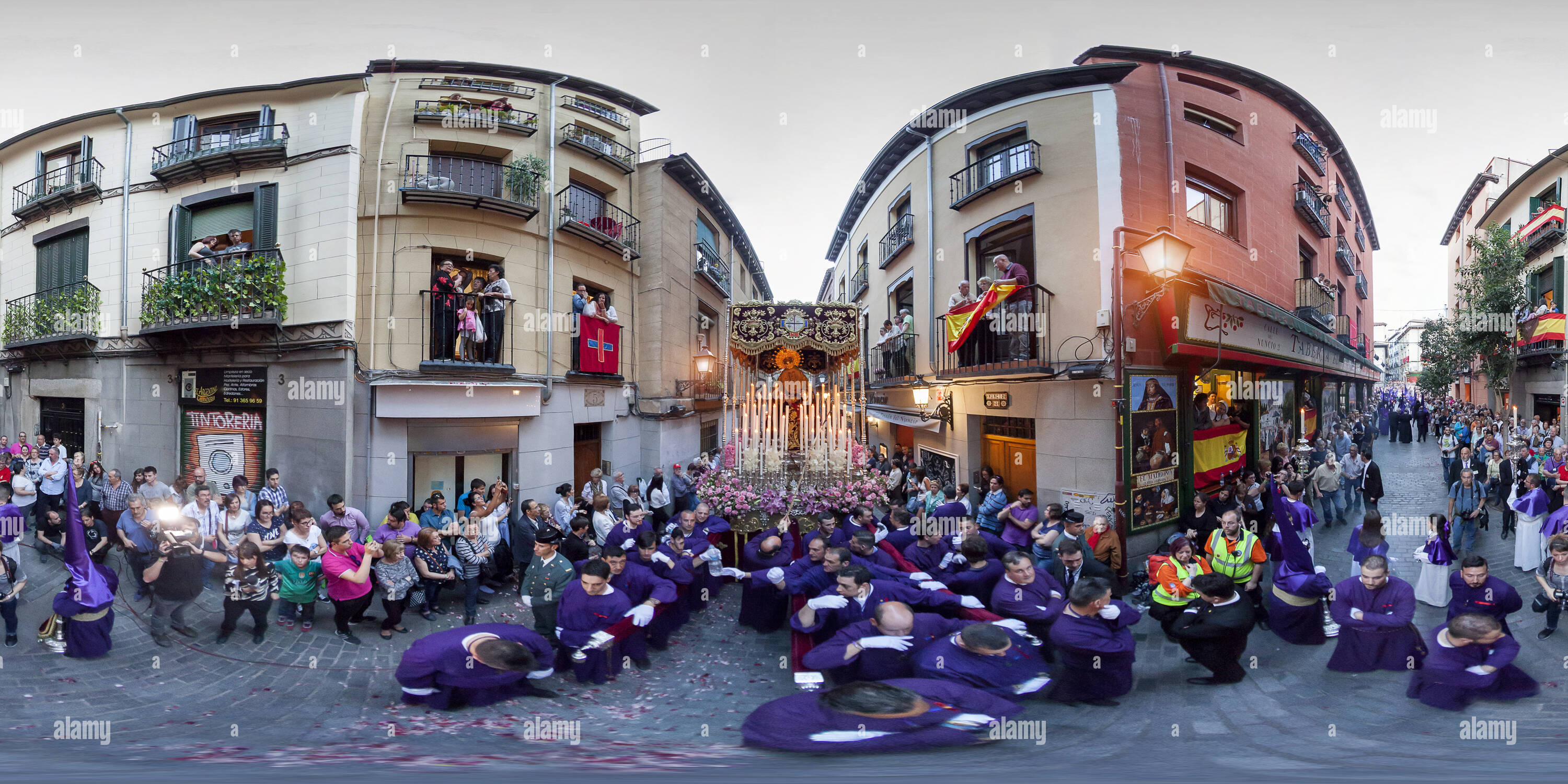 360° view of Holy Processions during Easter week of Virgin of Sweet ...