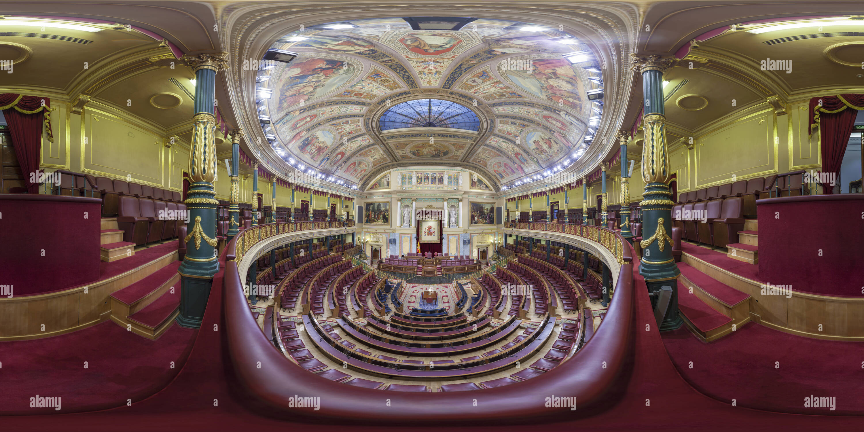 360° view of Congress of Deputies of Spanish Parliament building ...