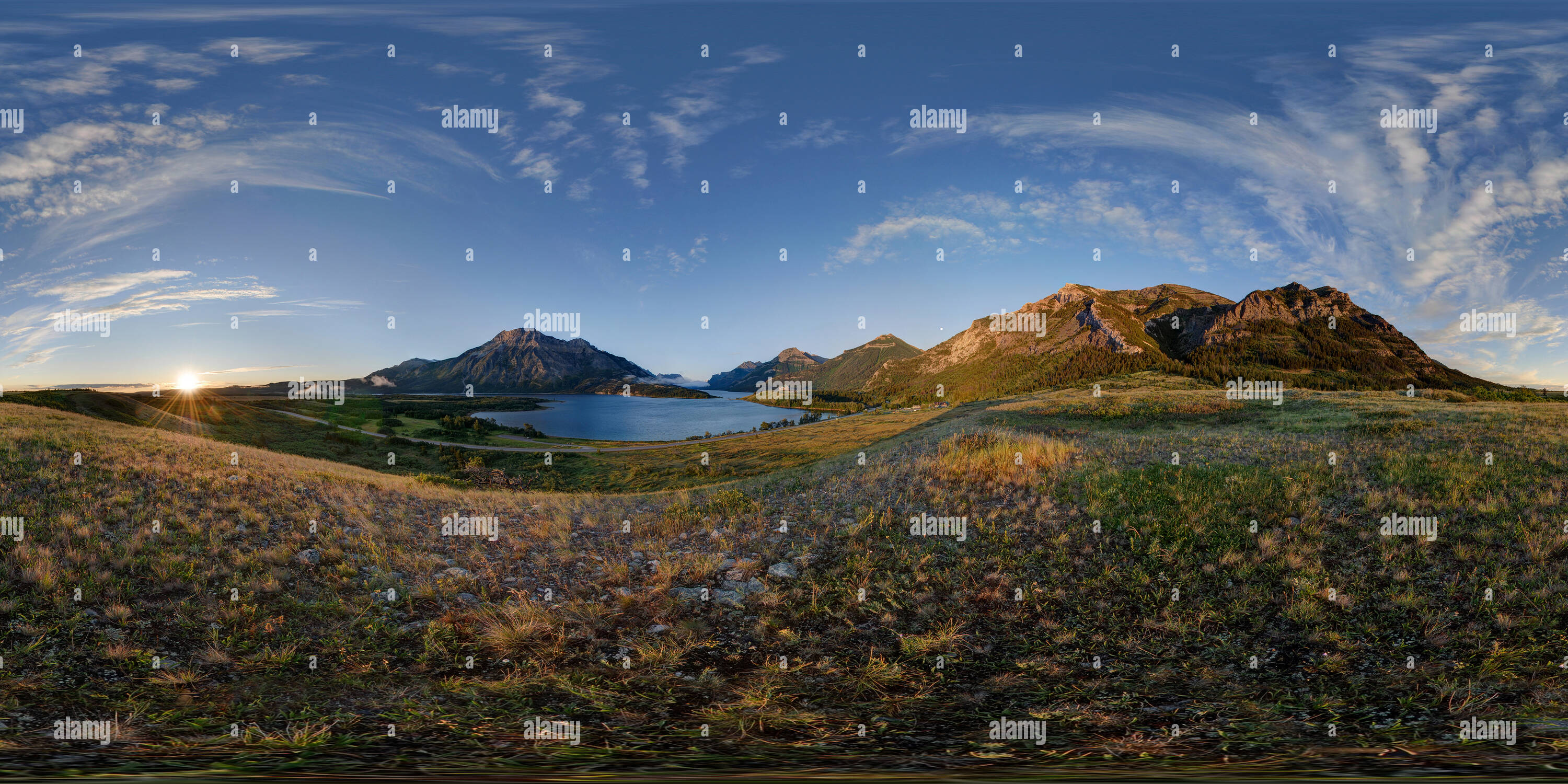 360° view of Waterton Lake, Alberta, Canada - Alamy