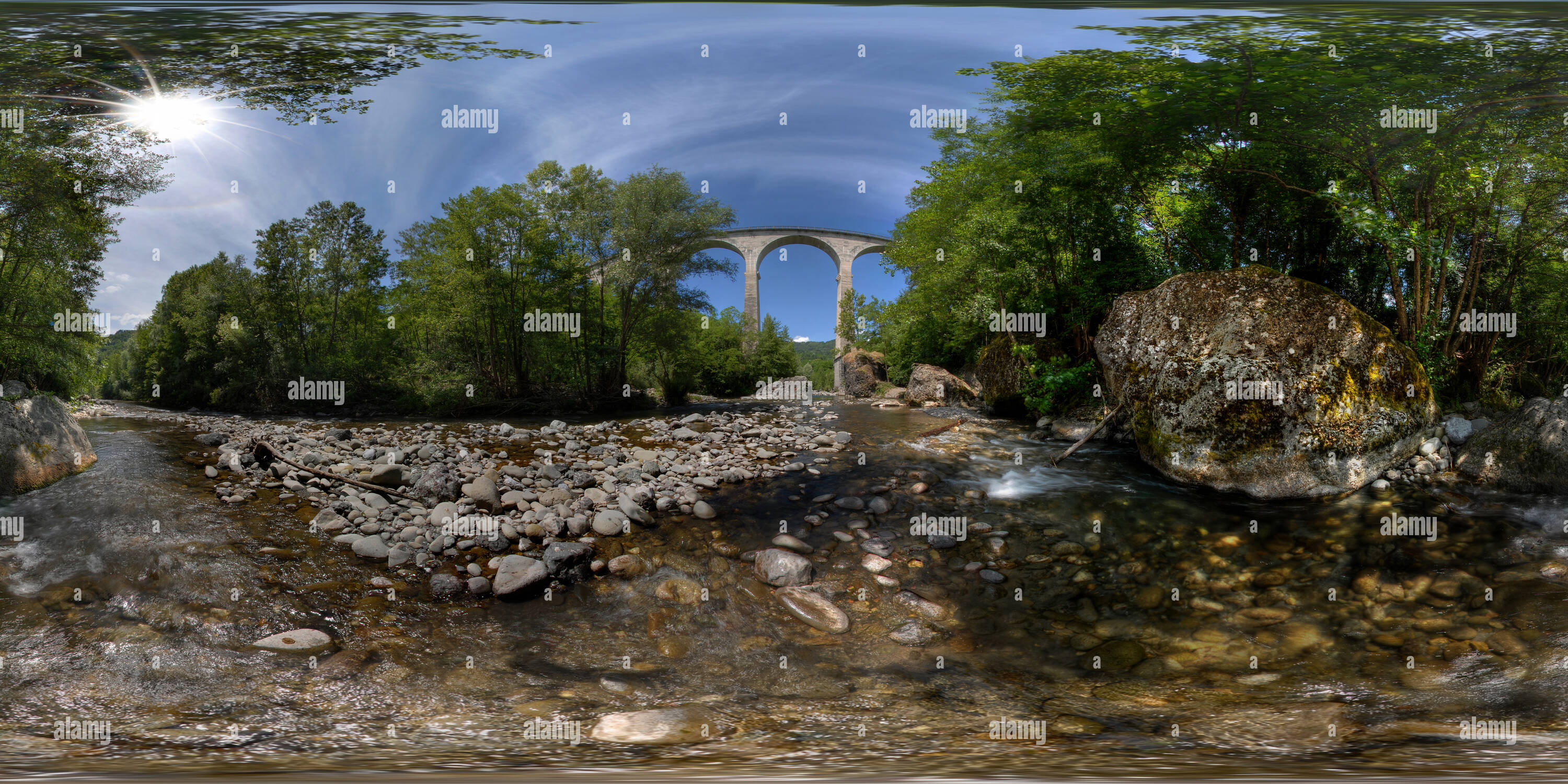 360° view of Fiume Serchio, Tuscany - Alamy